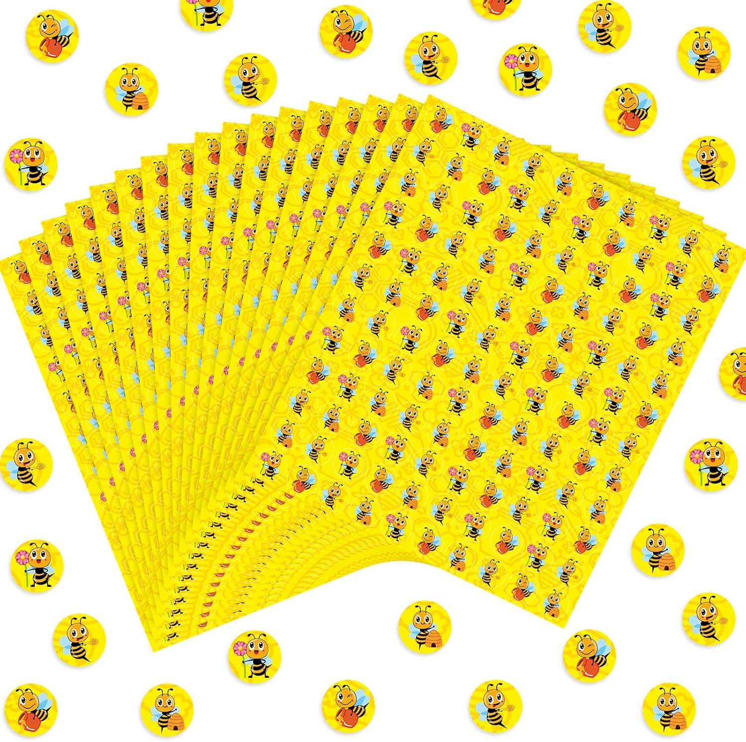 Amazon.com: Eaasty 2400 Pcs Bee Small Stickers for Kids Honey Decor ...