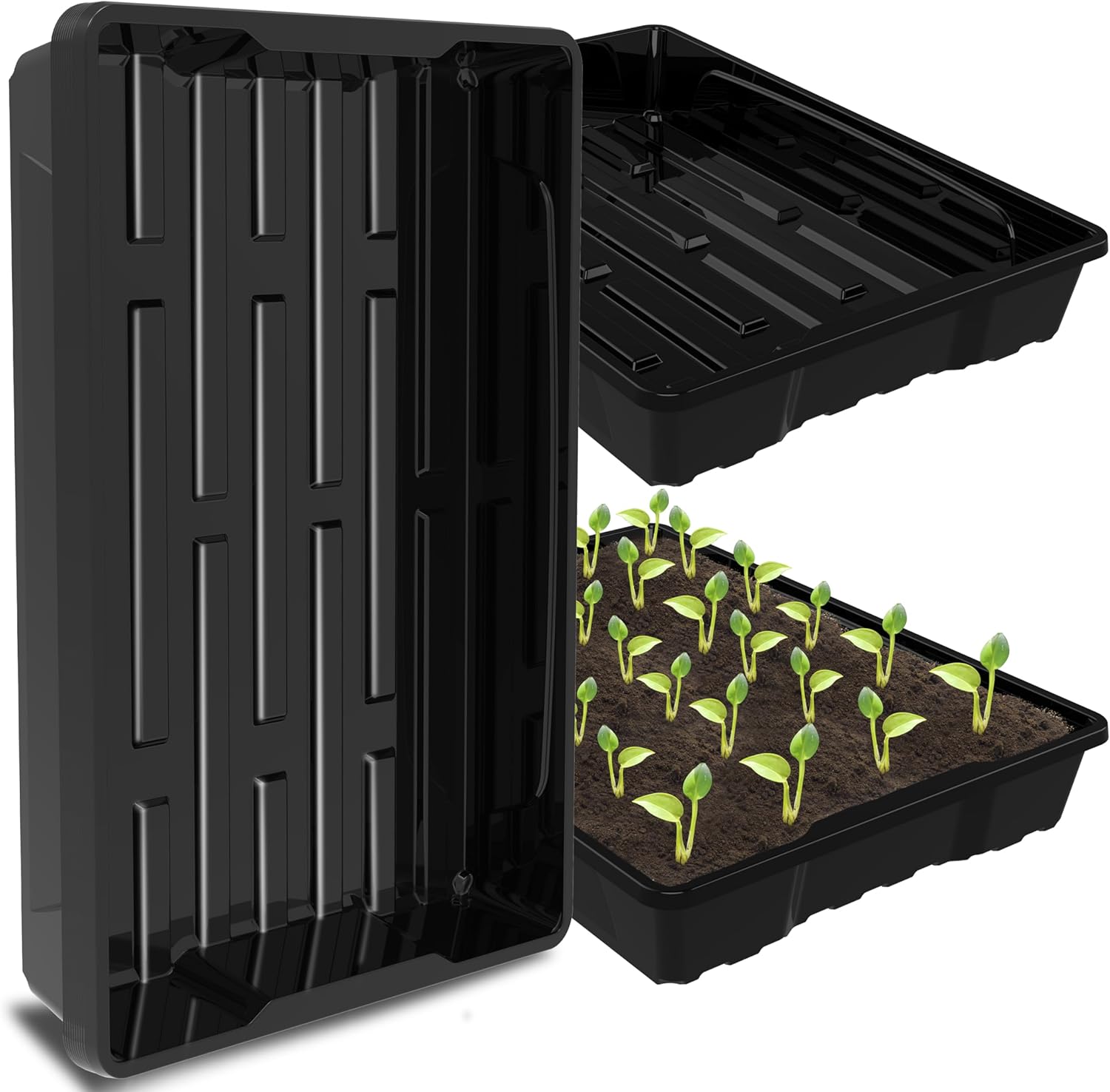 Amazon.com : Gardzen 10 Pack Seed Trays, Reusable Plant Grow Trays ...