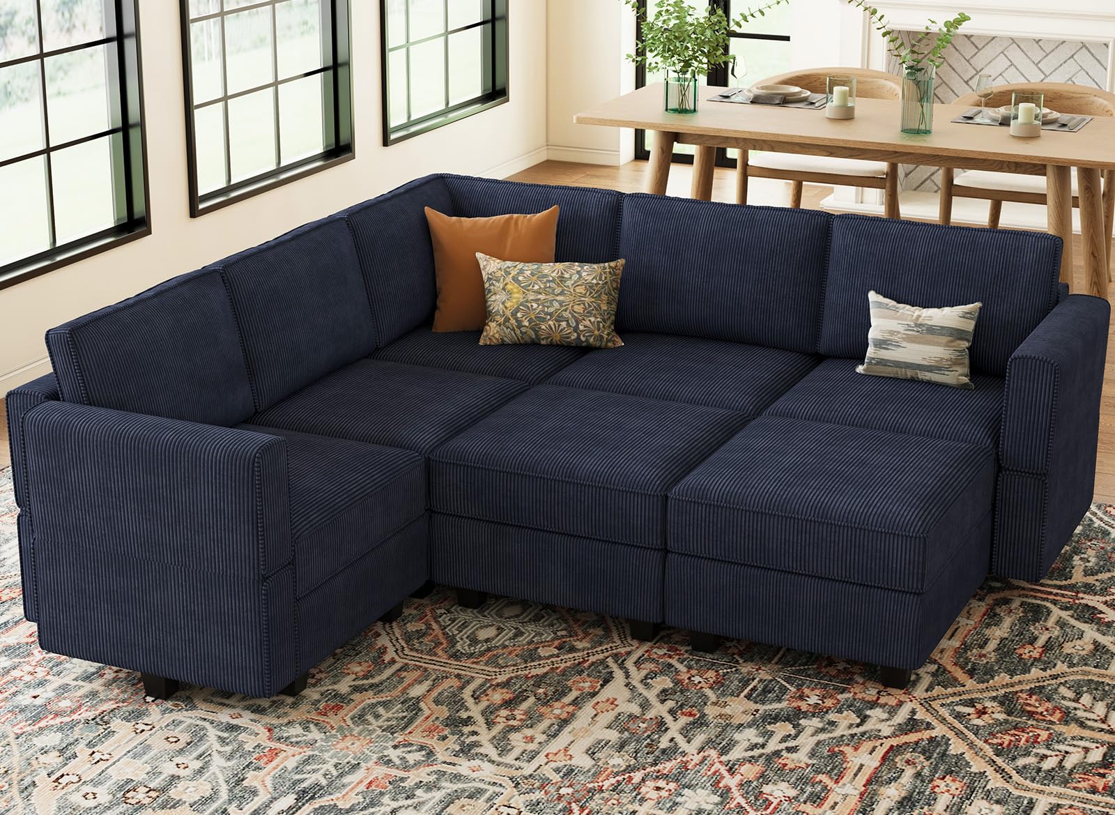Amazon.com: Belffin Modular Sectional Sofa with Storage Ottoman Seats ...