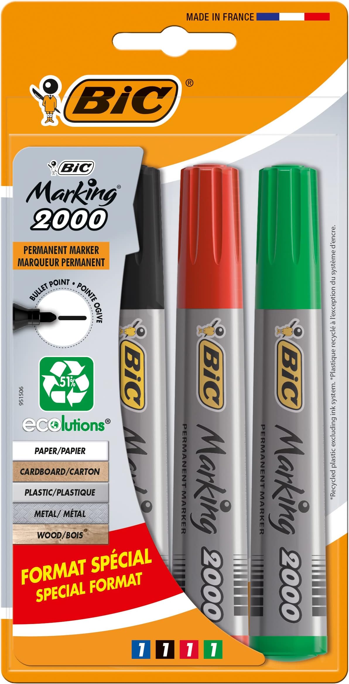 BIC Marking 2000 Permanent Markers Bullet Tip Green 12 Box : Amazon.co ...