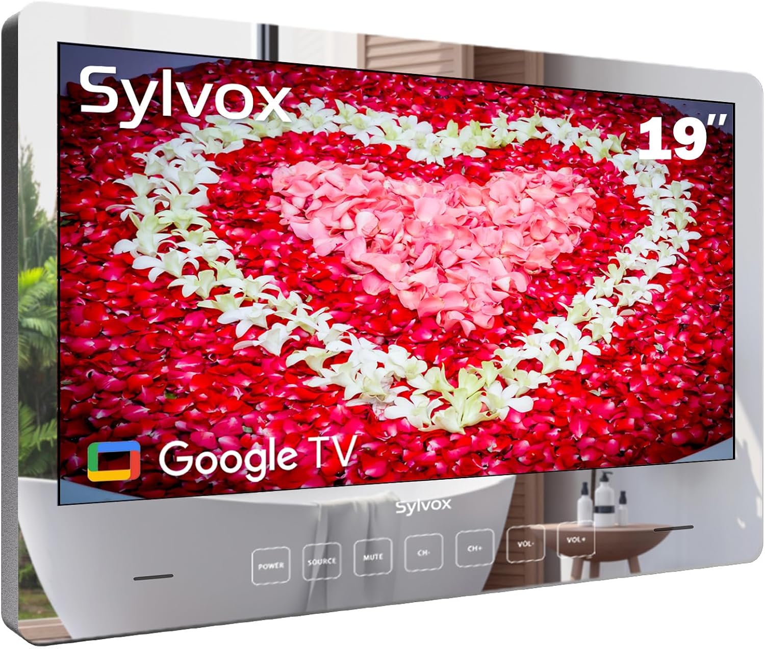 Amazon.com: SYLVOX 19'' Smart TV Bathroom Magic Mirror Waterproof LED ...