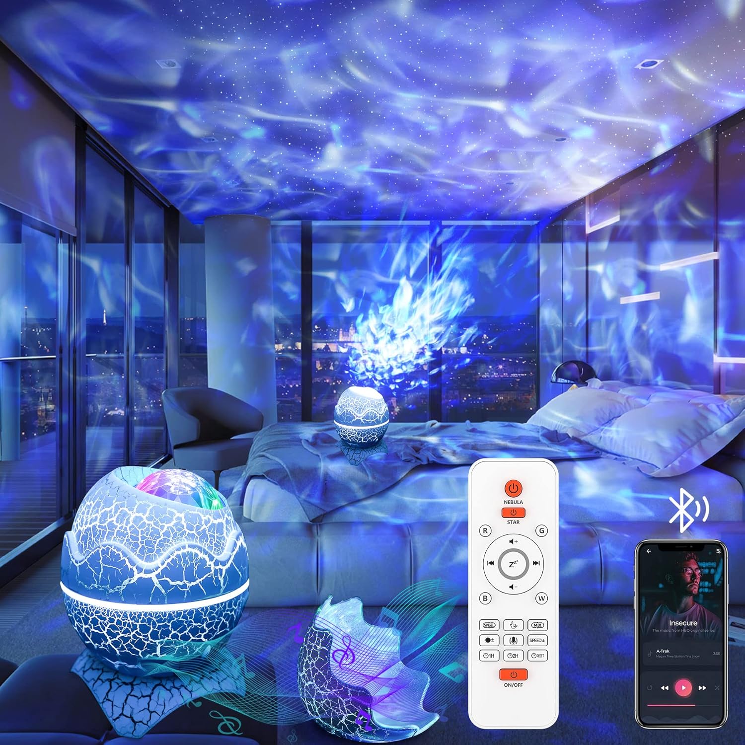 Star Projector, Galaxy Projector for Bedroom, Dinosaur Egg Aurora ...