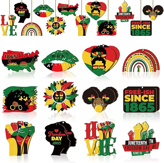 Amazon.com: Maitys 24 Pcs Juneteeth Hanging Decors Juneteenth 1865 ...
