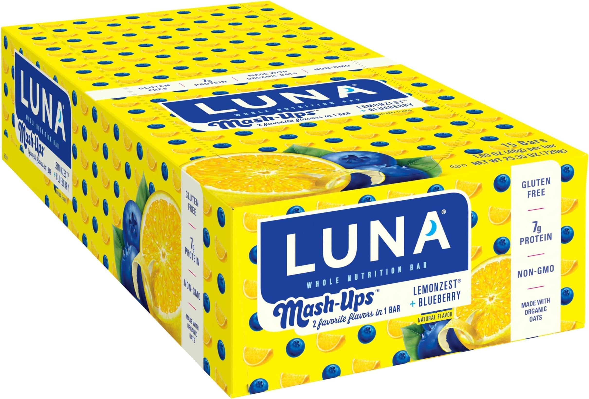 Amazon.com: LUNA Bar - Mash-Ups LemonZest + Blueberry Flavor - Snack ...