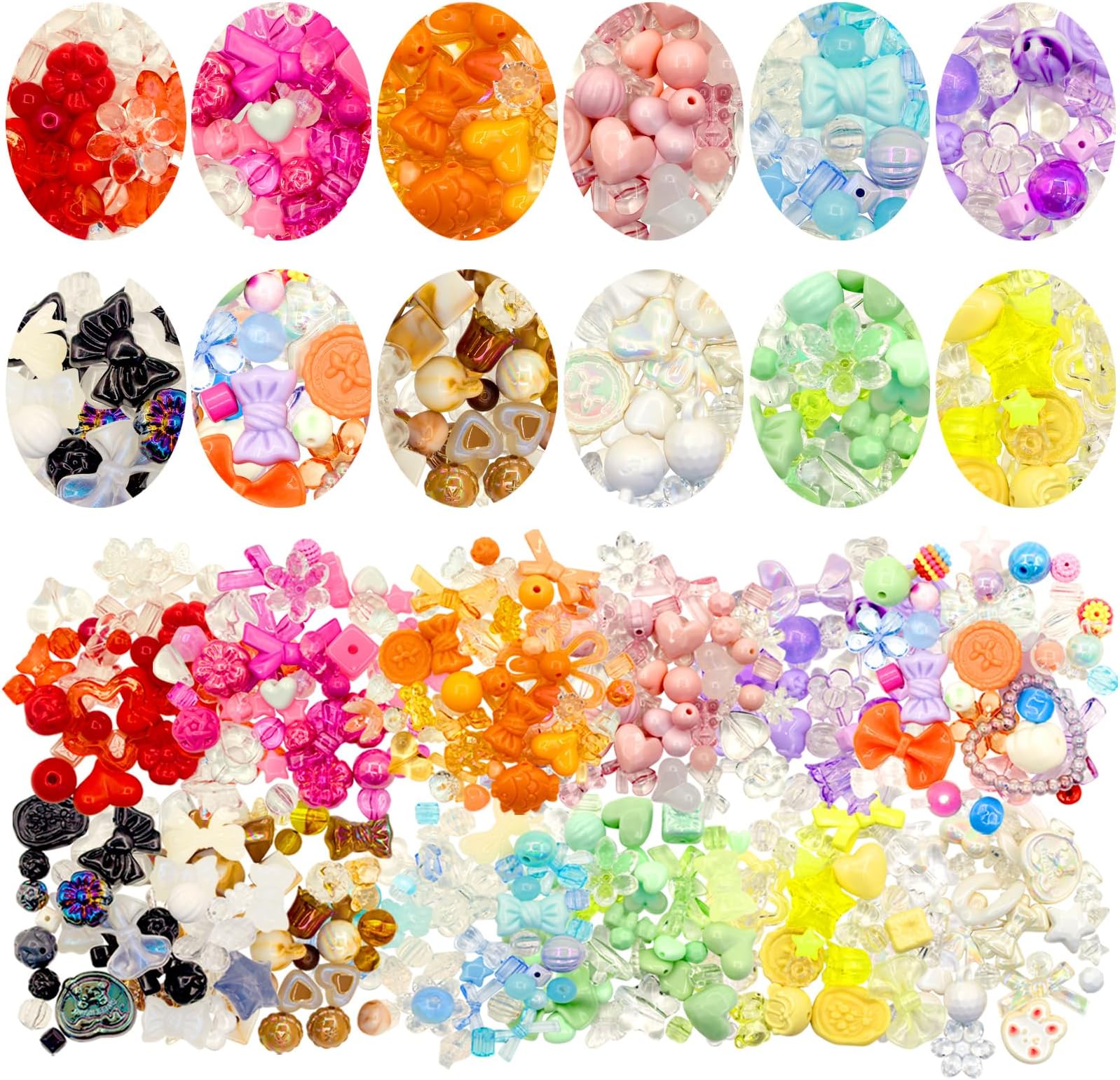 Amazon.com: 600 PCs ABS Imitation Pearl Beads - White Butterfly Star ...