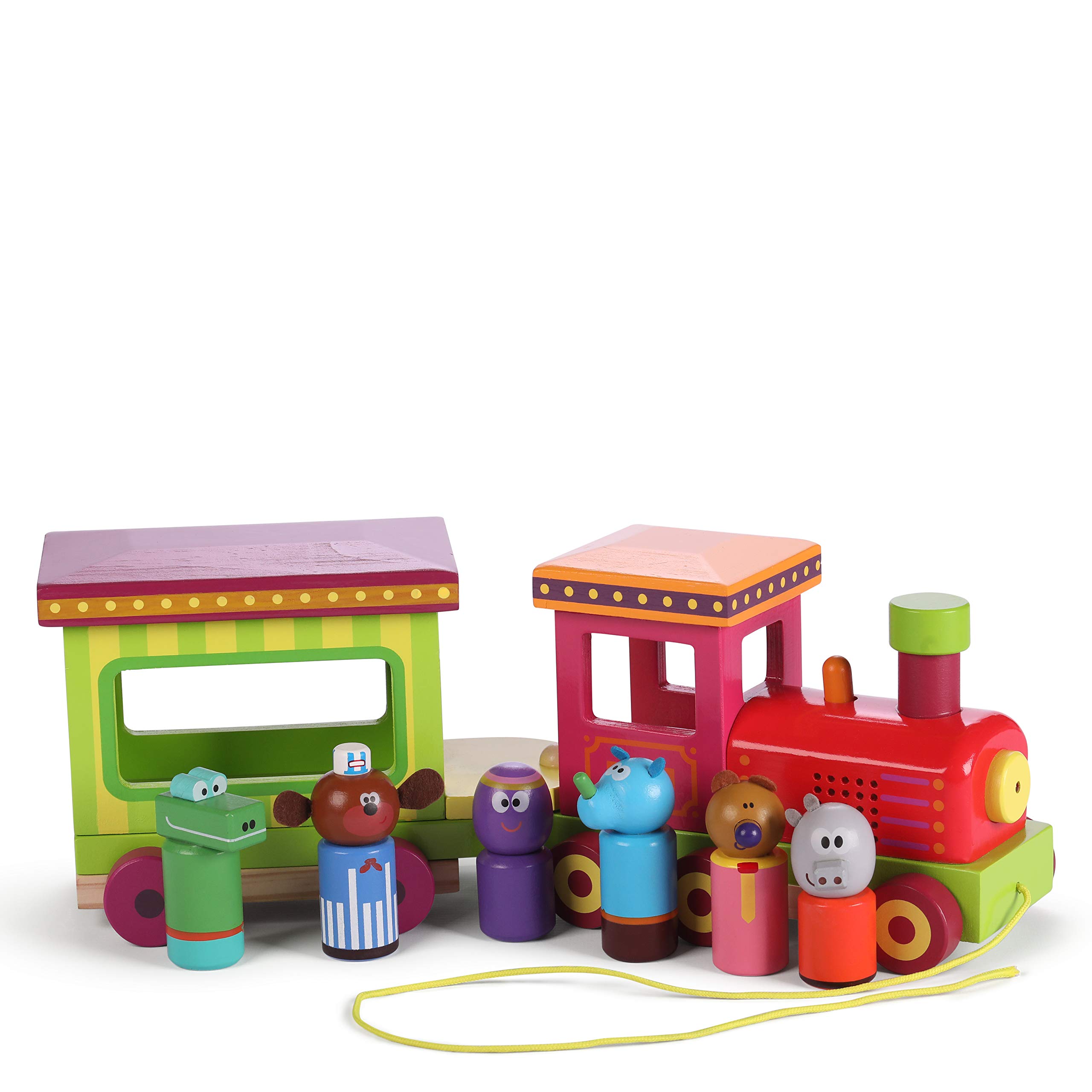 Hey Duggee 9090 Wooden Light and Sound Train, Educational Matching and ...