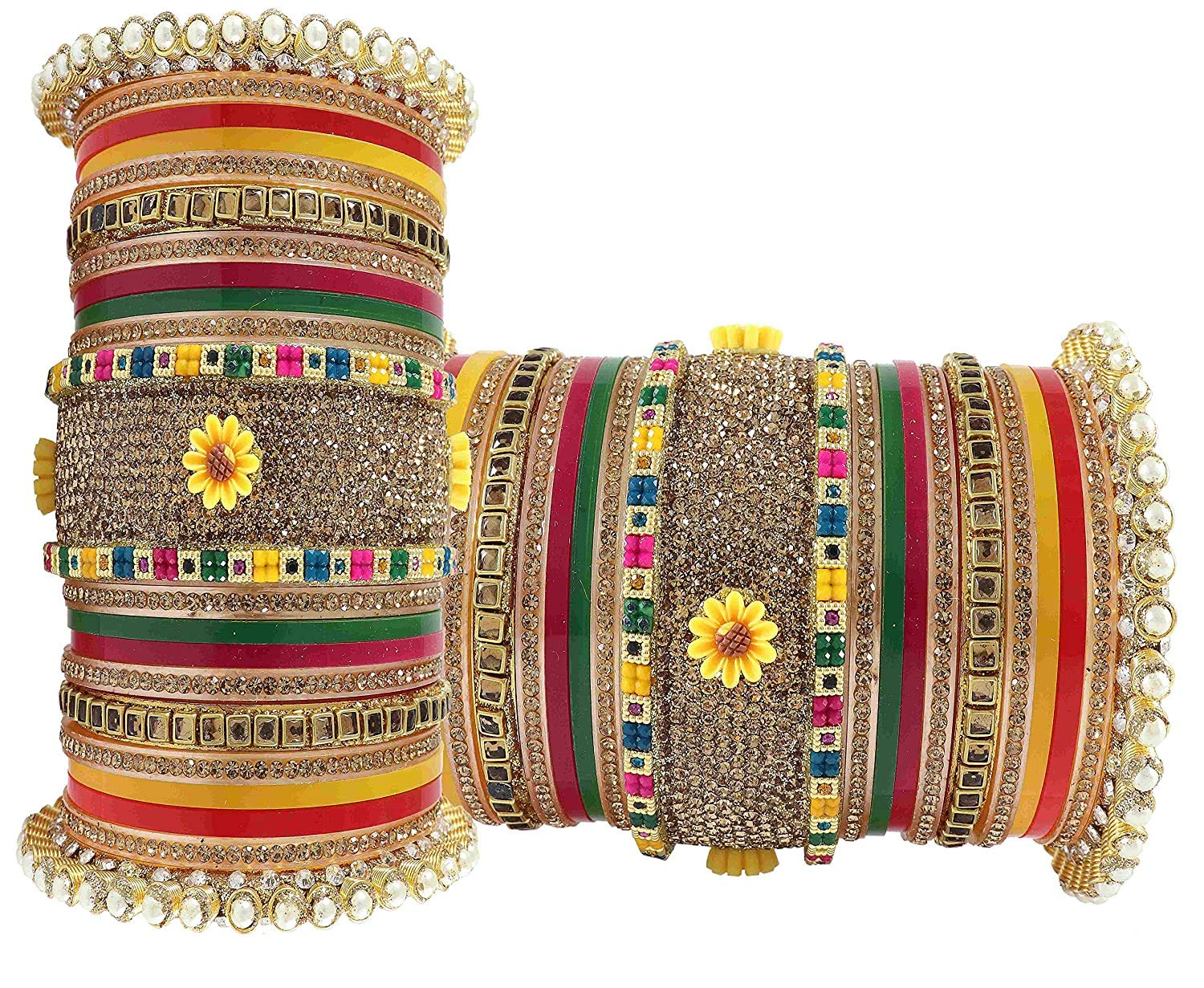 Buy Shubh Adarsh Acrylic Red Color Chuda Set for Womens & Girls-2.6 at ...