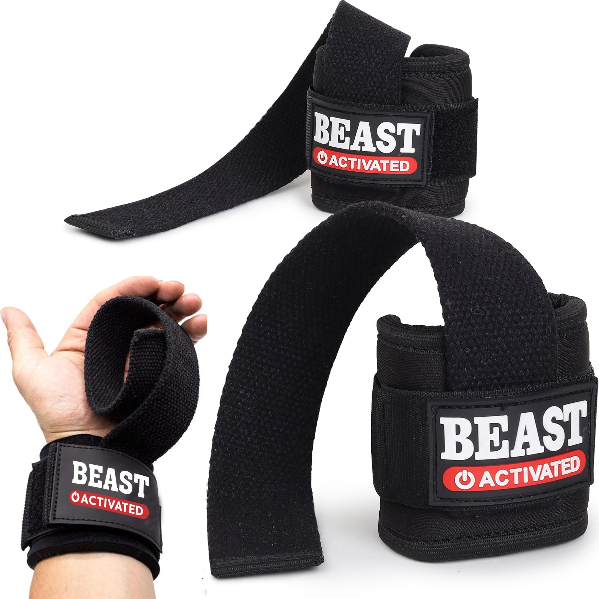 Buy EasyHealth Beast Activated Deadlift Weight lifting Wrist Straps For ...