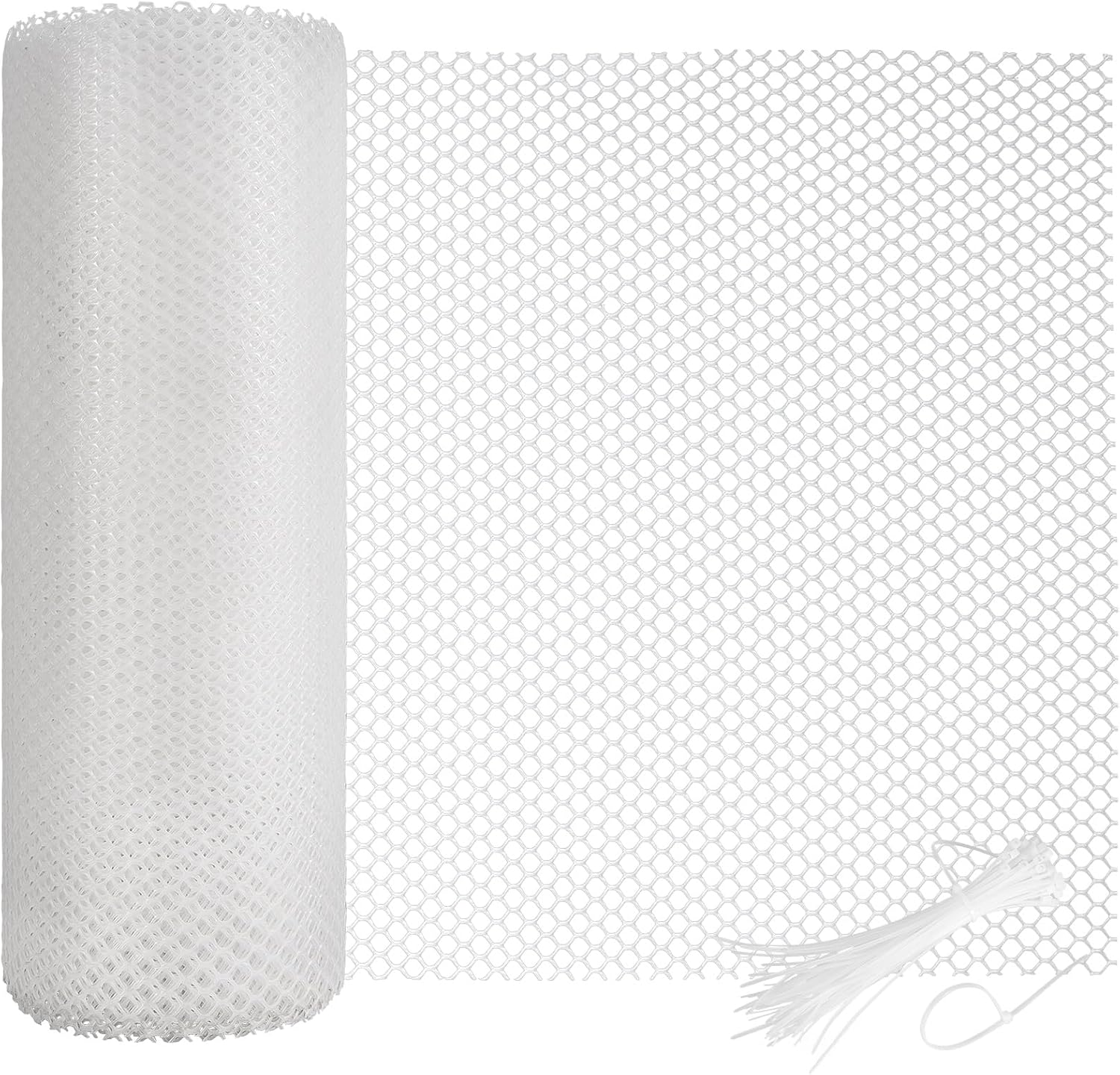 Chicken Wire Mesh Roll with 50 Pcs Fixed Straps, Heavy Duty Garden ...