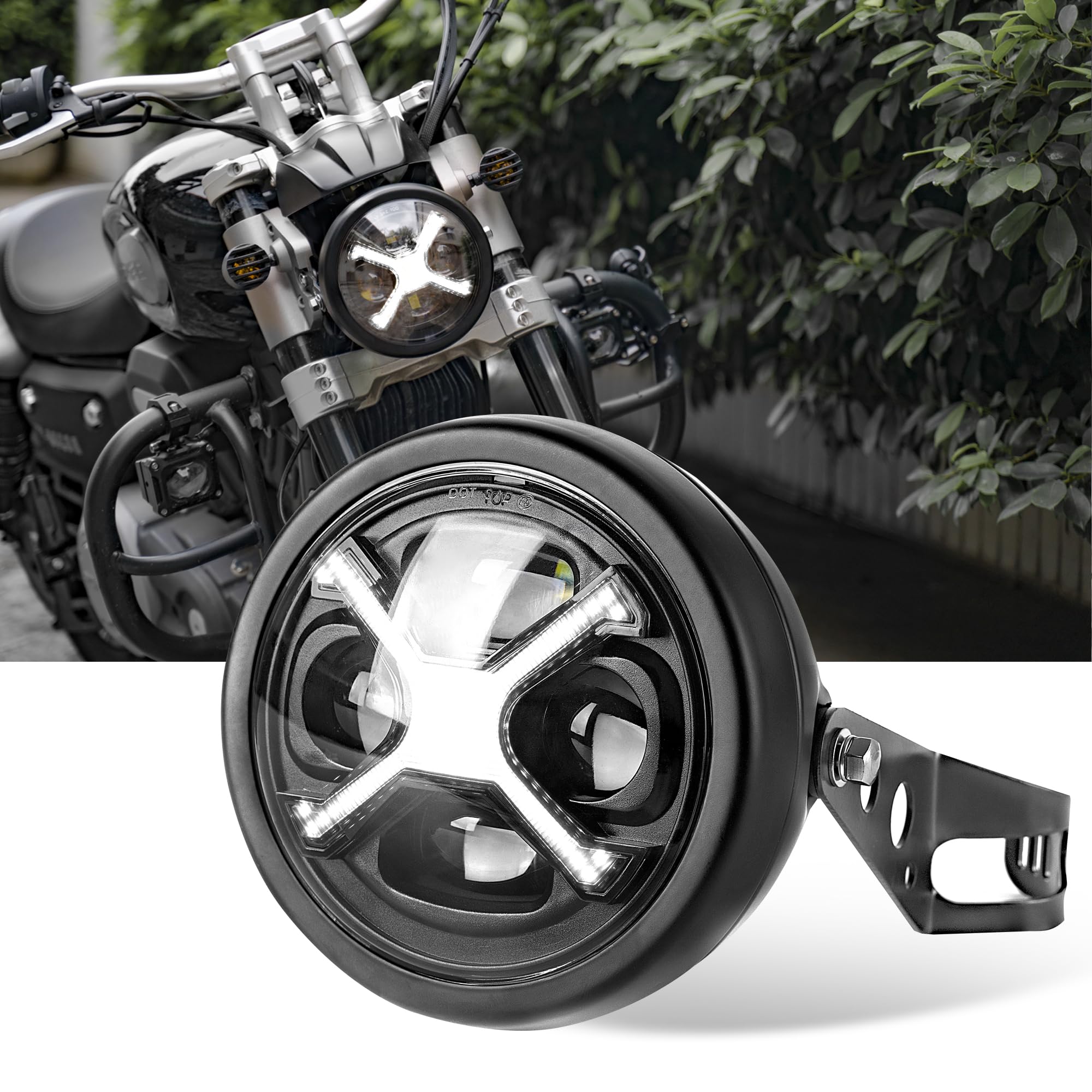 Amazon.com: OFFROAD GAMERS X Style 5-3/4 5.75 inch LED Headlight Black ...