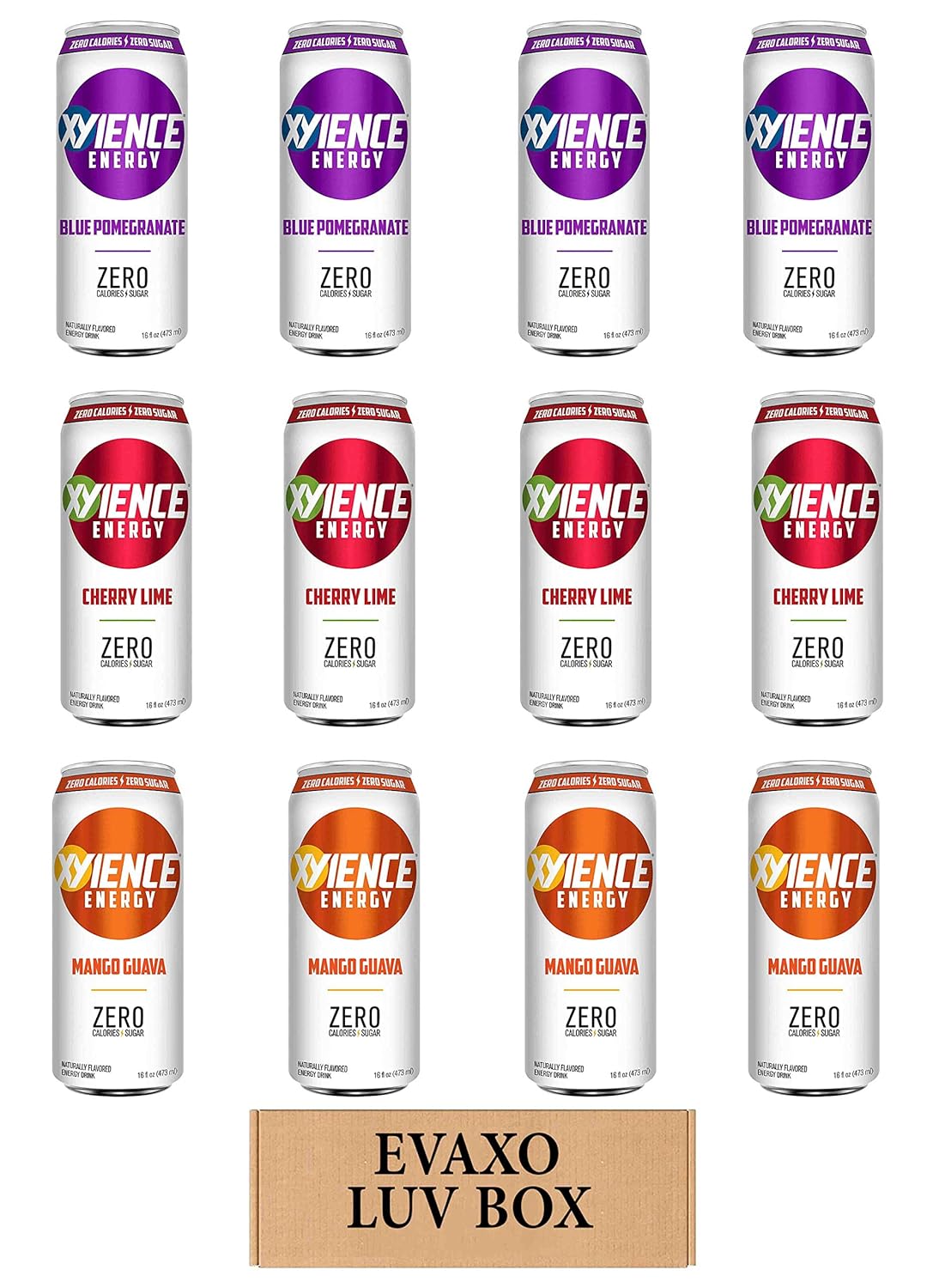 Amazon.com : LUV BOX - Variety XYIENCE Energy Drink Sugar Free 16 Oz ...
