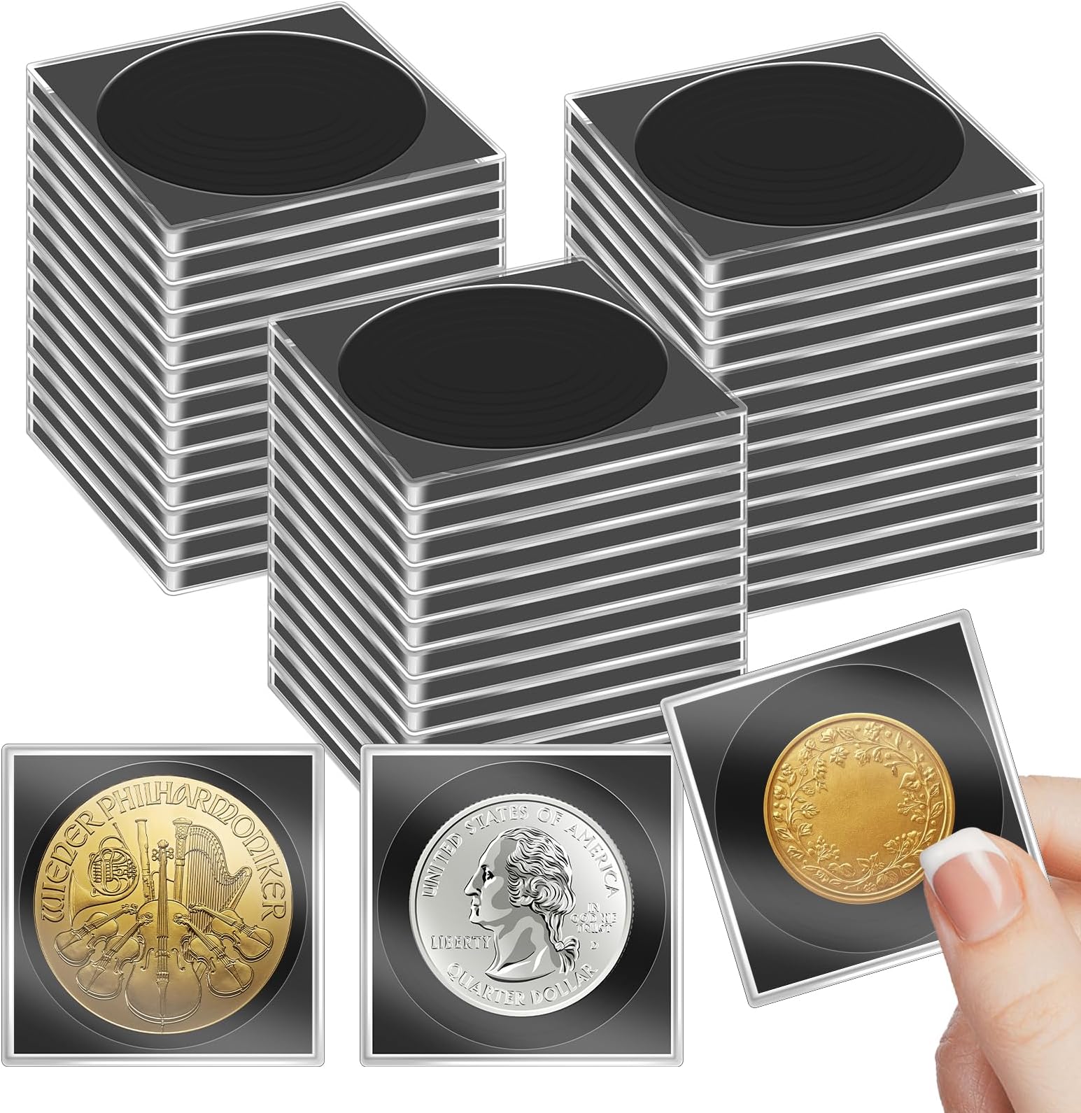 Amazon.com : Fansunta 40 Pcs Adjustable Acrylic Coin Collection Cases ...