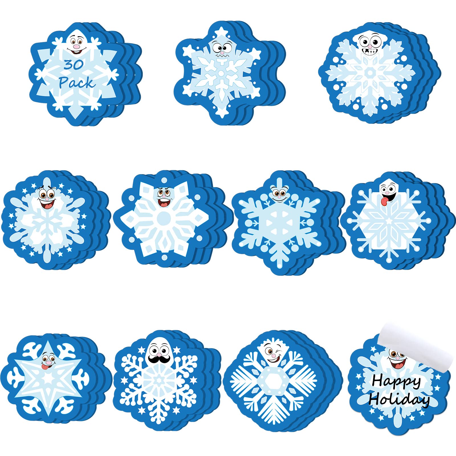 Amazon.com : 30 Pads Christmas Sticky Notes Snowflake Christmas ...