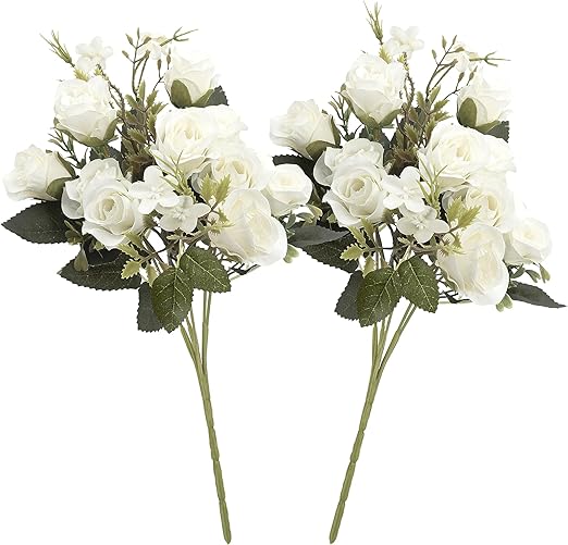 Amazon.com: ZLEVEAYN 5 Branch 10 Heads Artificial Silk Flowers Mini ...