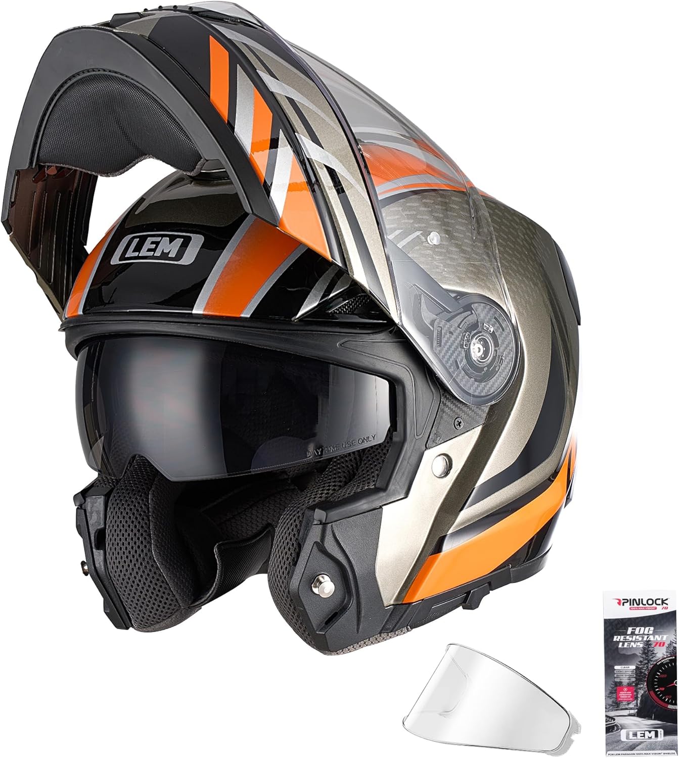 Amazon.com: LEM Motorcycle Helmets Fiberglass Modular, Full Face ...