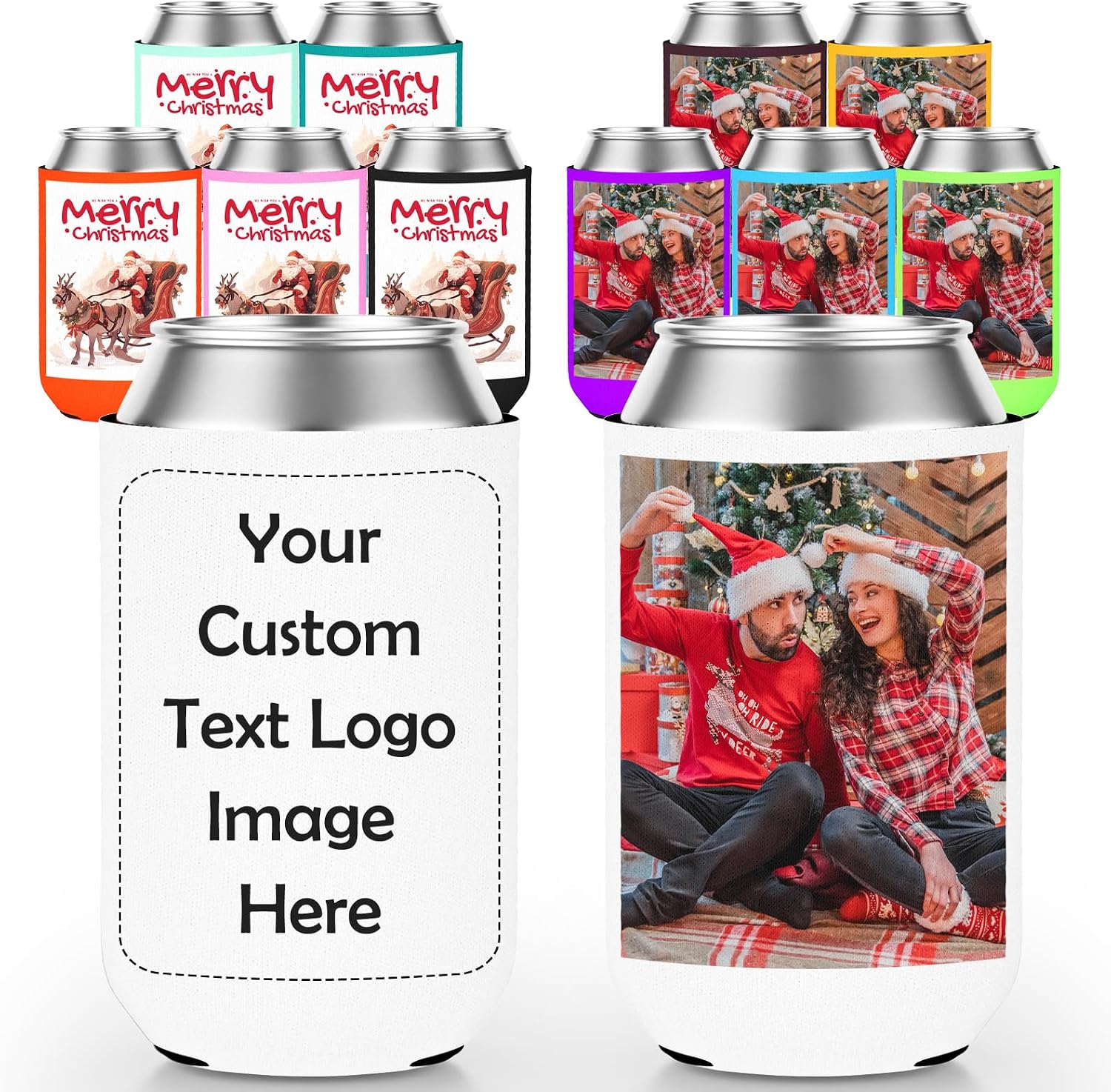 Amazon.com: ChriFansi Custom Beer Can Coolers 1-500PCS Insulated Beer ...