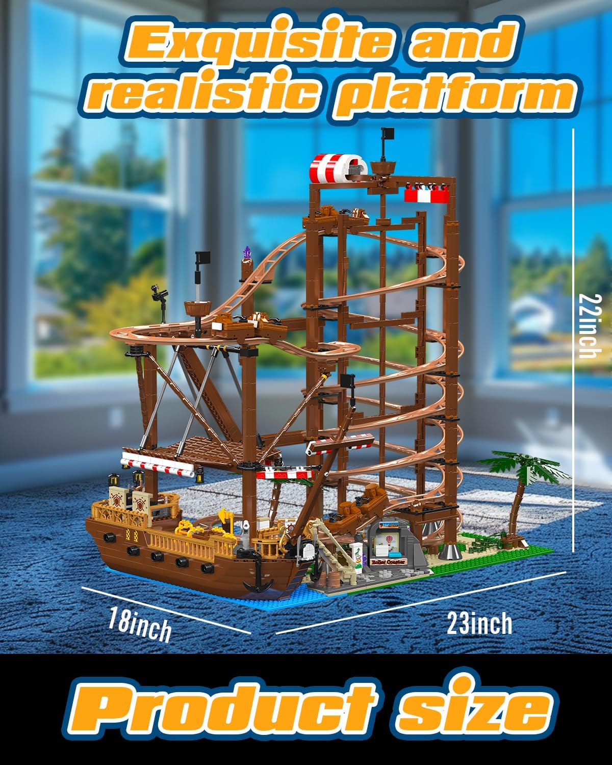 Ferris Wheel Toy Roller Coaster Building Set - 711 Pieces Amusement ...