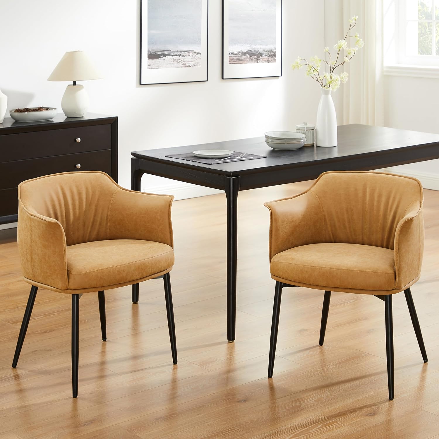 Amazon.com - Art Leon Dining Chairs Set of 2, Mid Century Modern Dining ...