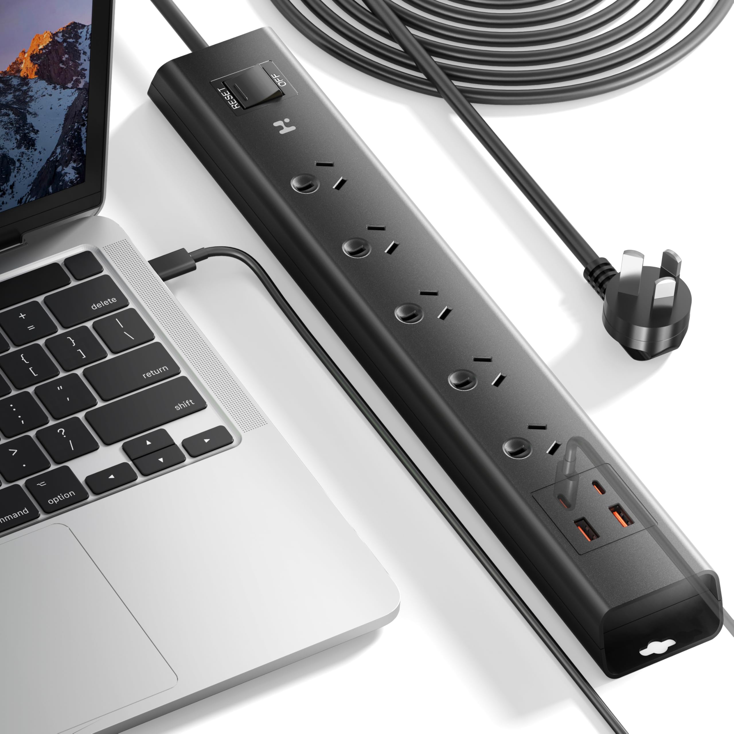 65W Power Board USB C - Powerboard Surge Protector, Power Strip USB-C ...