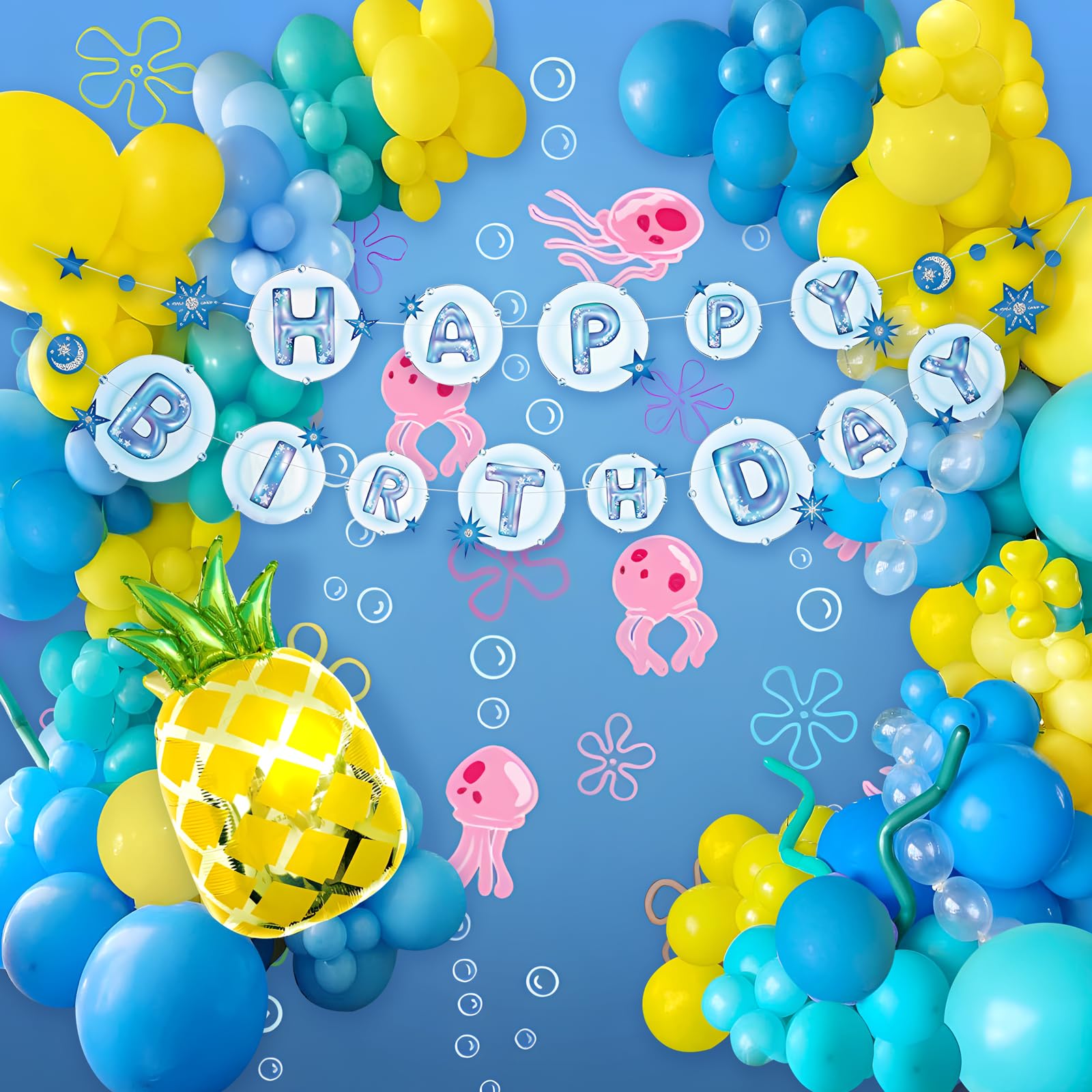 Amazon.com: 144pcs Cartoon Sponge Balloons Party Decorations，Sponge ...