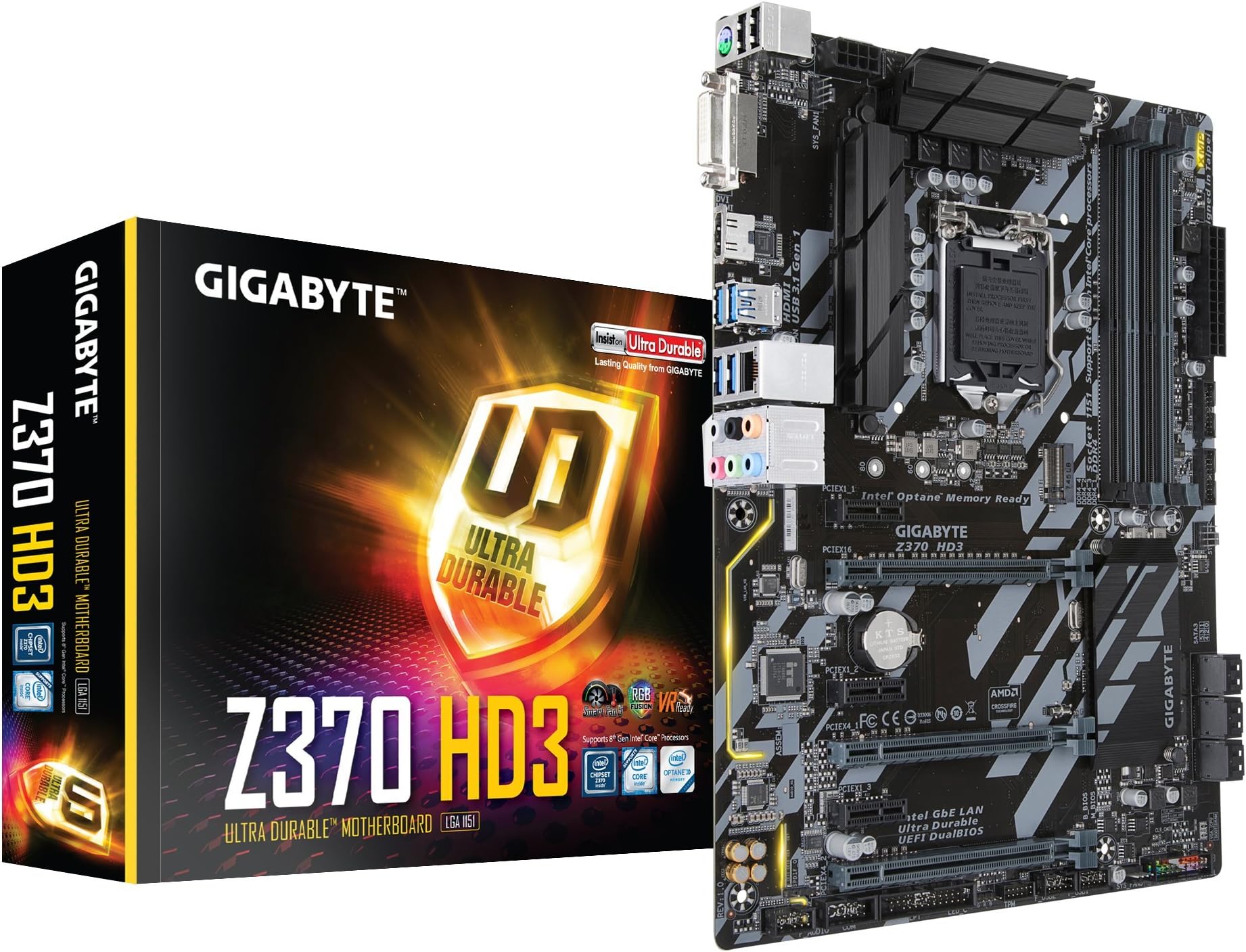Amazon.com: GIGABYTE Z370 HD3 (Intel LGA1151/ Z370/ ATX/ M.2/ Intel LAN ...