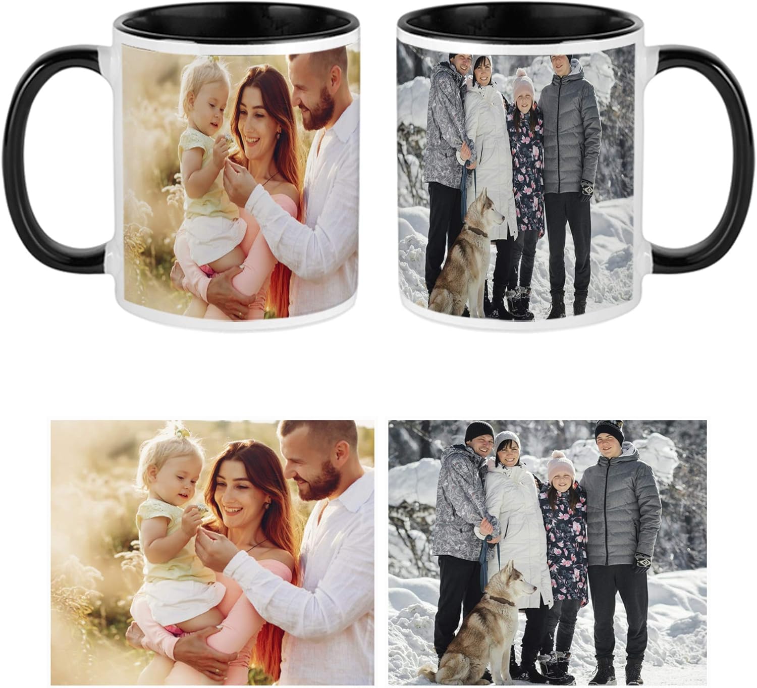 Personalised with Two Photos/Multi Photo Printed Collage Mug, Novelty ...