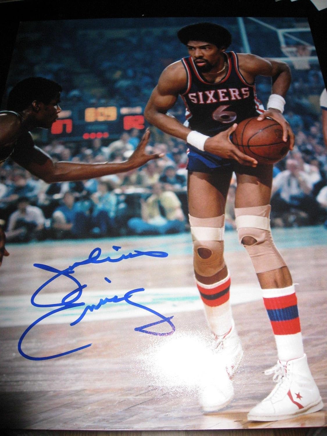 Julius Erving Autographed Photo - AUTOGRAPH 11x14 SIXERS IN PERSON COA ...