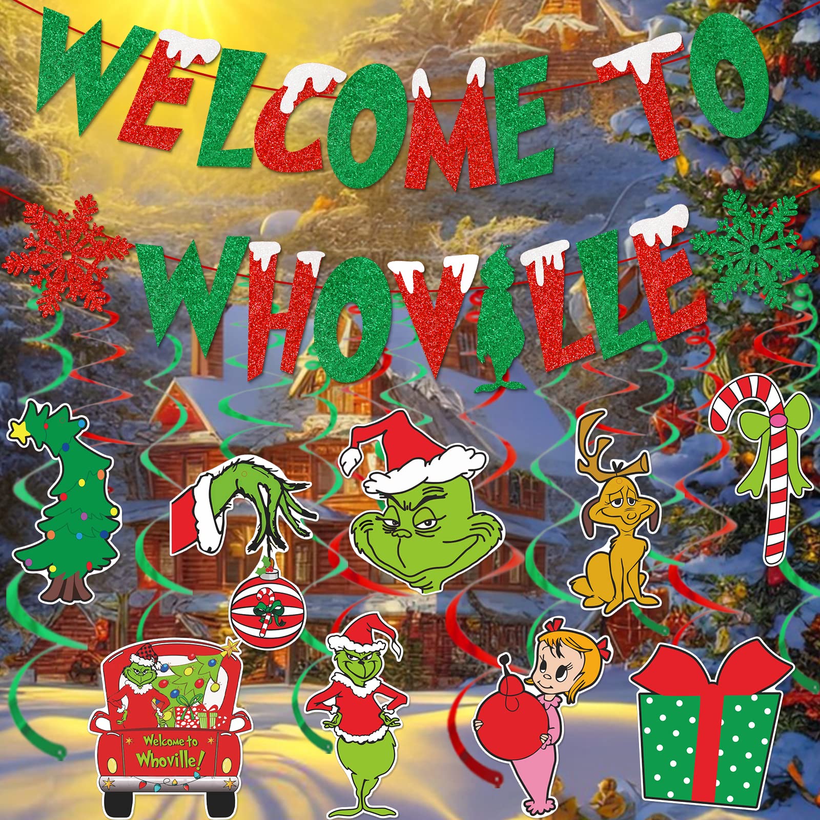 Ttdq Welcome To Whoville Banner Whoville Christmas Decorations Grinch ...