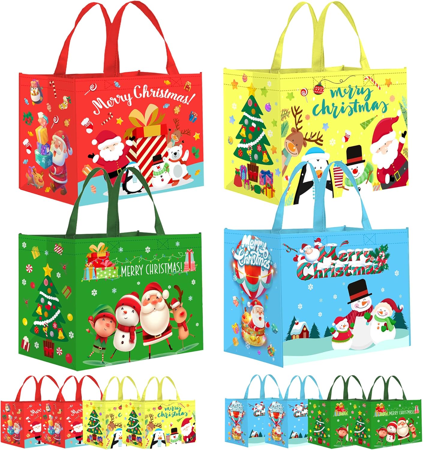 Amazon.com: ZNABHNG 12PCS Large Christmas Tote Bags with Handles ...