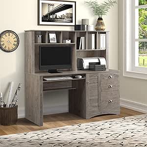 Amazon.com: 59 Inch Computer Desk Home Office Desk with Drawers Cabinet ...