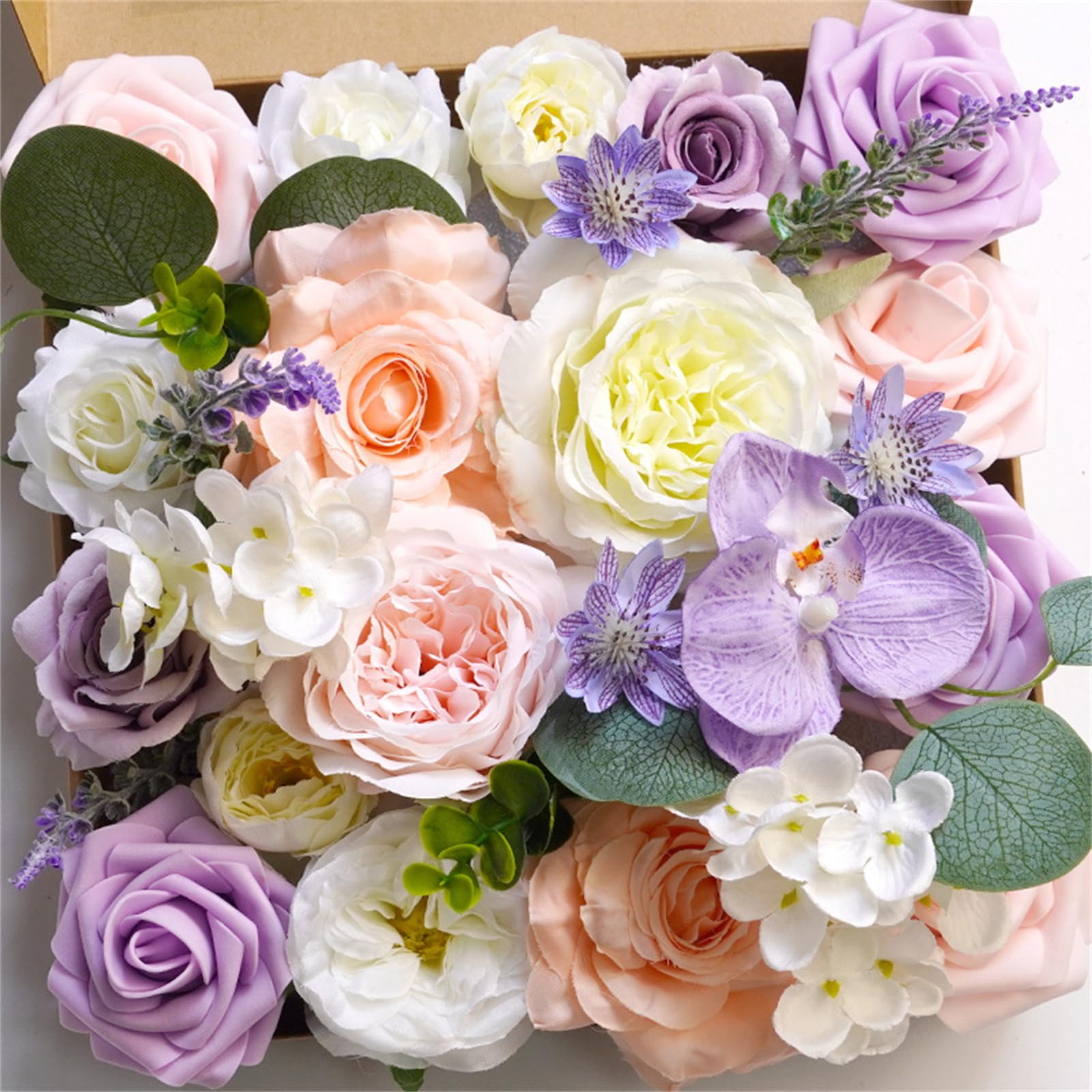 Amazon.com: Lucky flower Artificial Flower Combination Box, Purple Pink ...