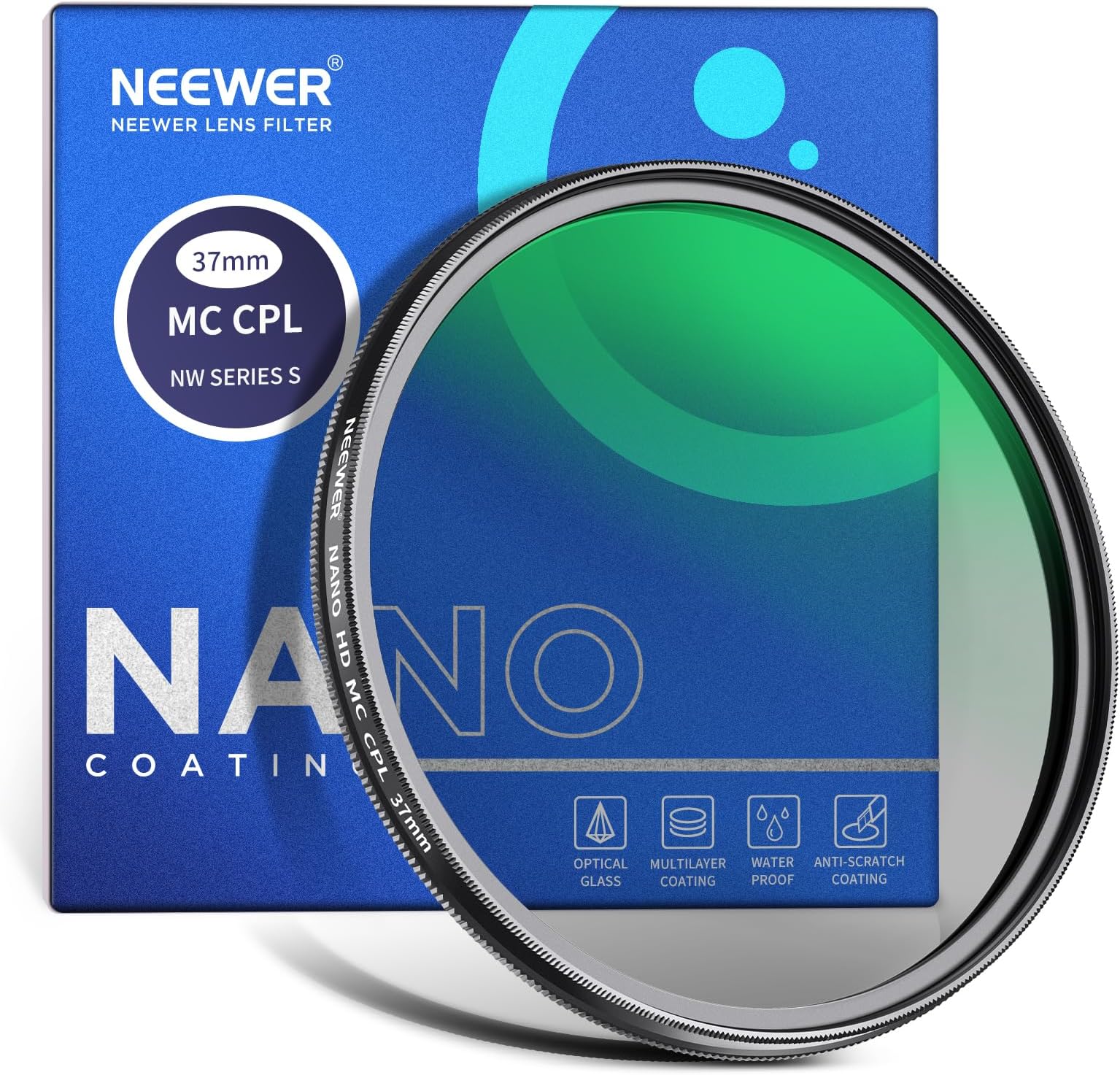 Amazon.com : NEEWER 37mm Polarizer Filter, 24 Layer Multi Resistant ...