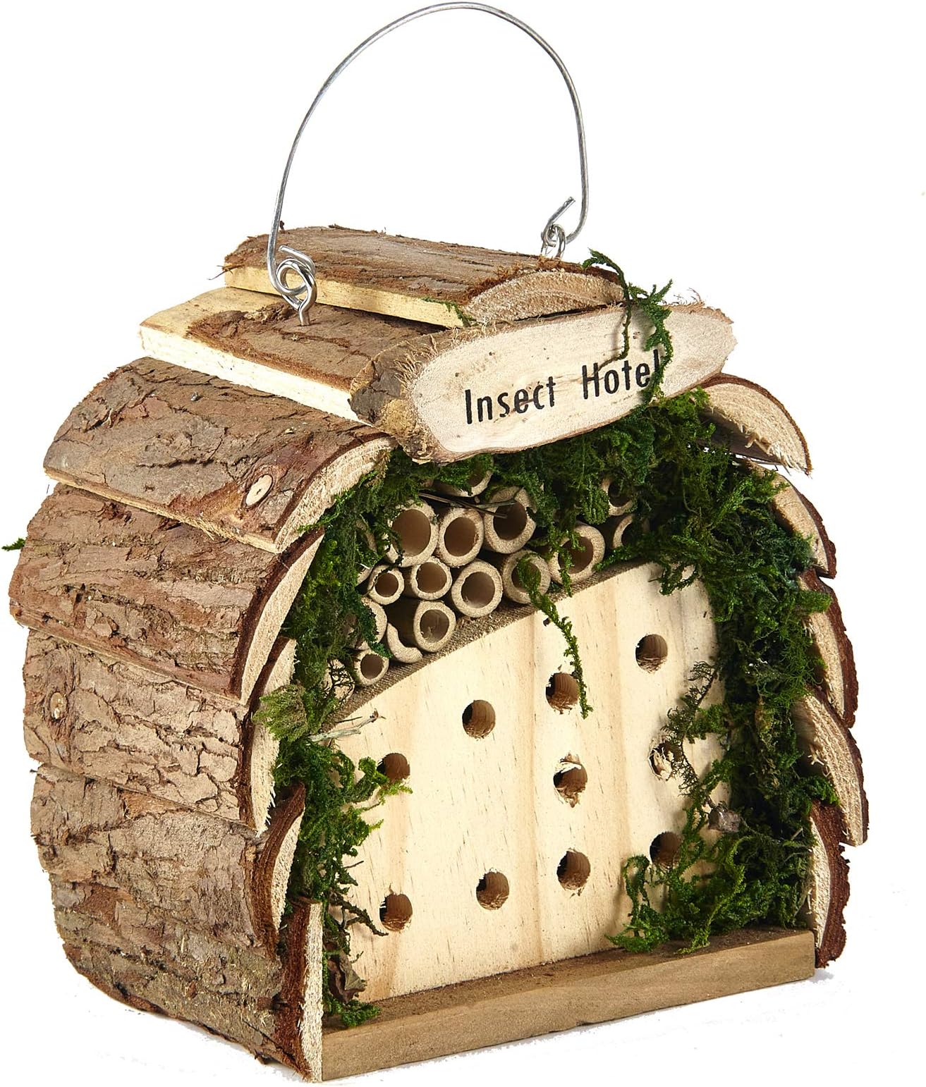 Wooden Insect House Natural Wood Bug Hotel Shelter Garden Nest Box 26cm ...