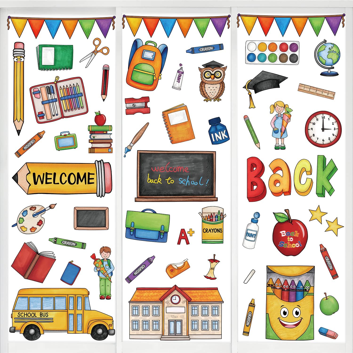 Amazon.com: 4 inch Welcome Back to School Stickers Happiness Back to ...