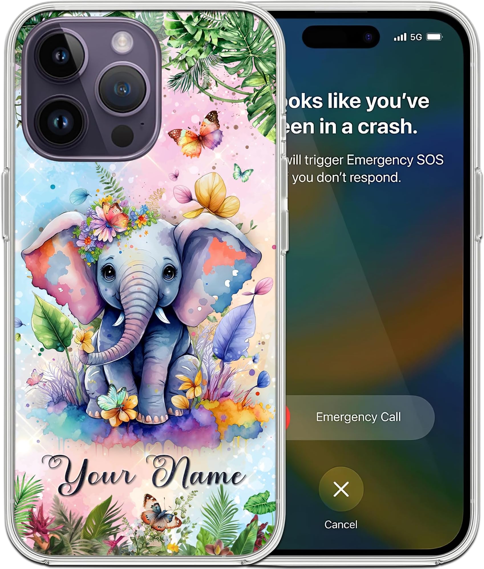 Amazon.com: CASEZILY Personalized Phone Case Elephants Cute Animal ...