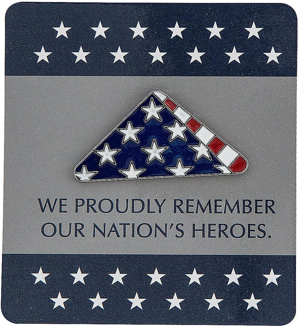 Amazon.com: Patriotic Folded Flag Pins with Card - 12 Pieces : Clothing ...