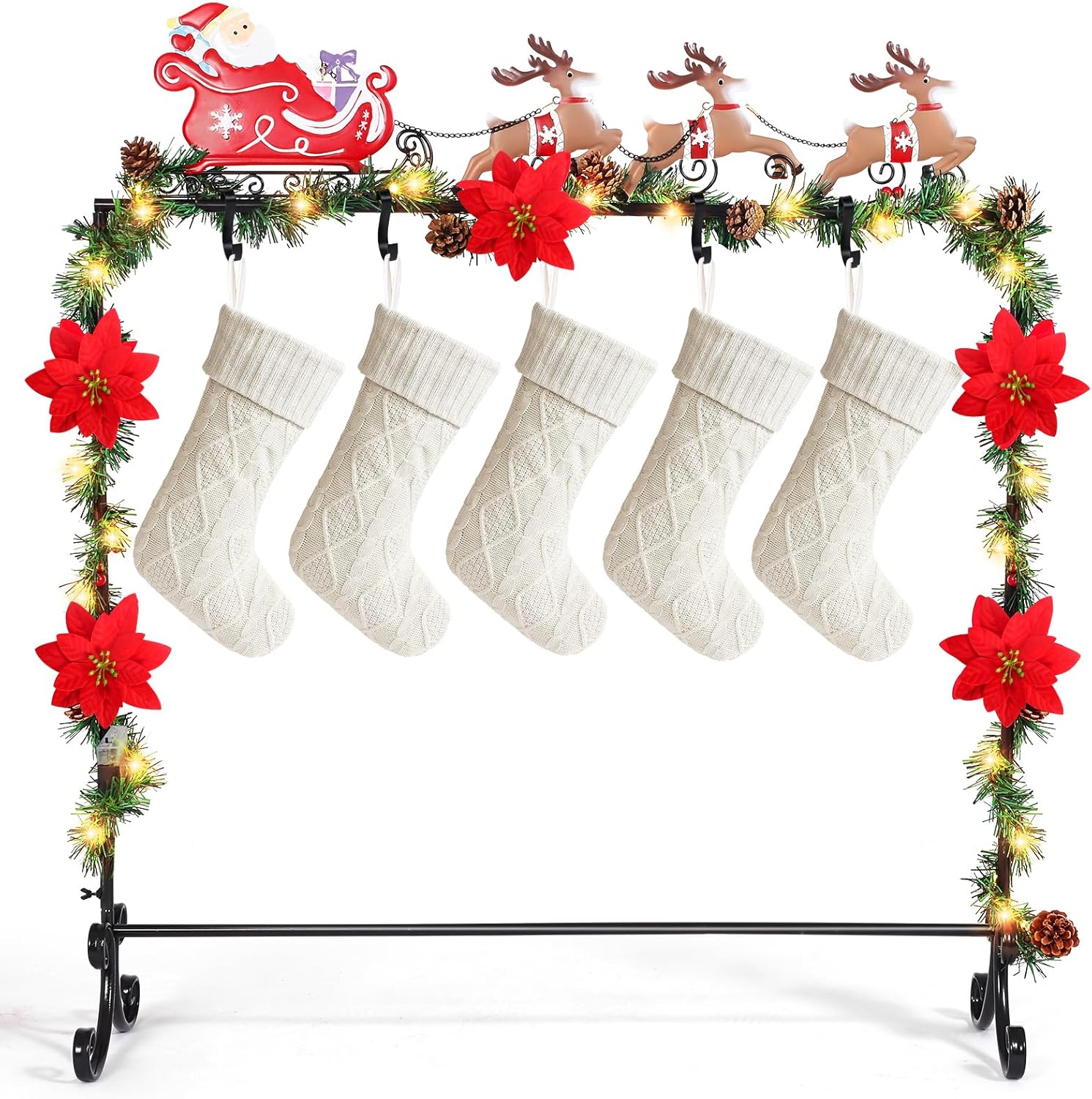 Amazon.com: Yoochee Christmas Stocking Holder Stand for Floor - 10 ...