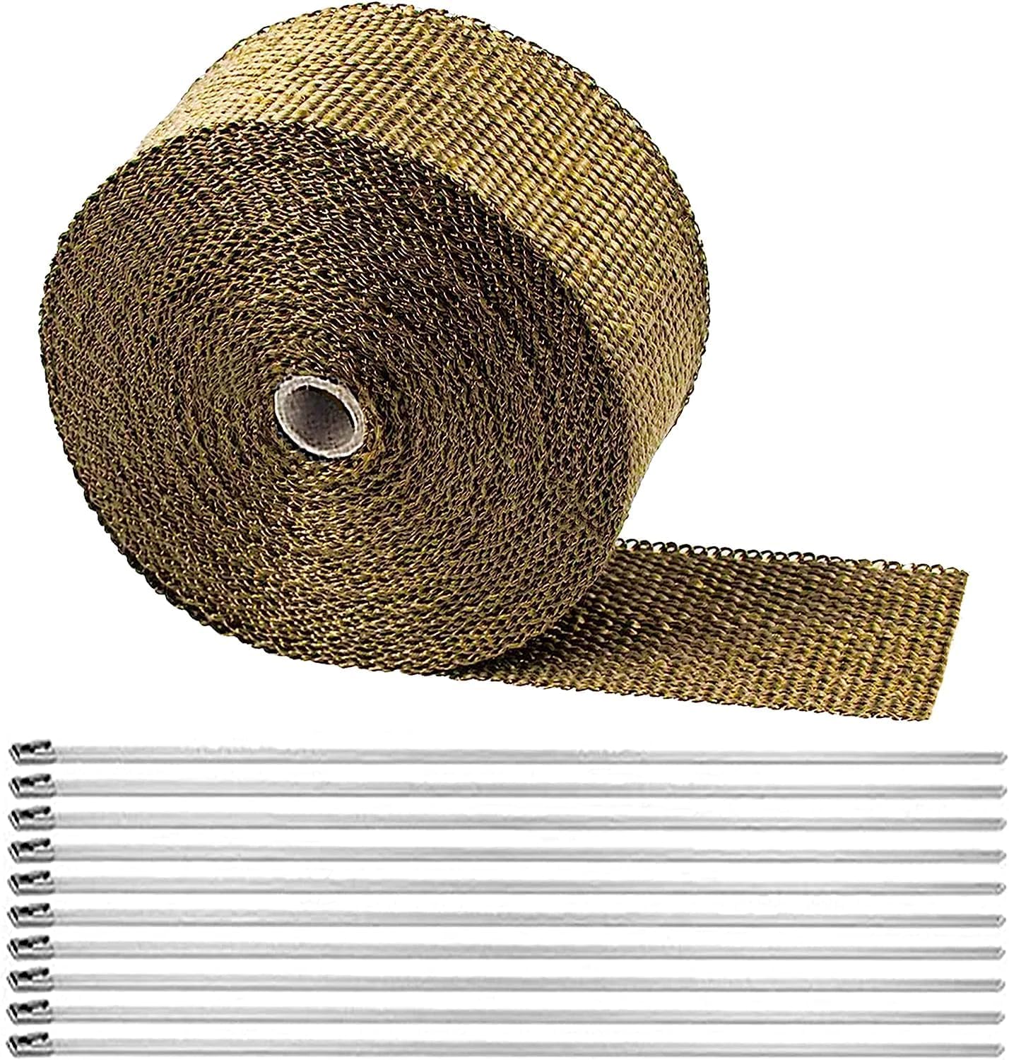 Amazon.com: Deecam Exhaust Heat Wrap Roll, 2'' x 16.5' Titanium Muffler ...