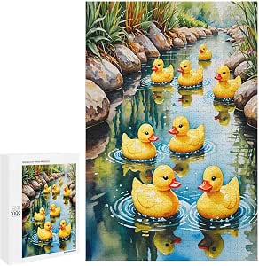 Amazon.com: 1000 Large Piece Jigsaw Puzzle Rubber Ducks Ducklings ...