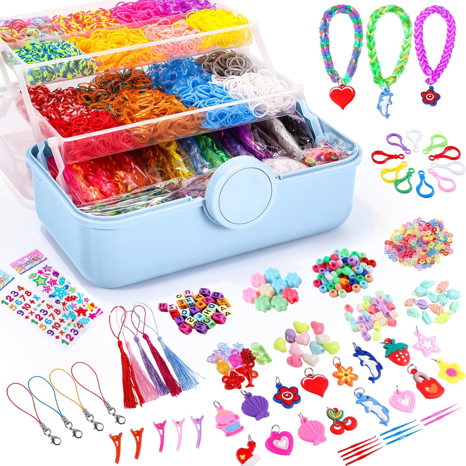 Amazon.com: 18500+ Bracelet Making Kit Rubber Band, 26 Colors ...