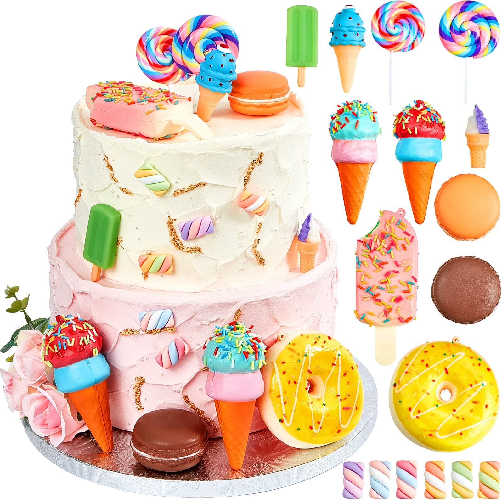 Amazon.com: BBTO 17 Pieces Candyland Cake Topper Candyland Party ...