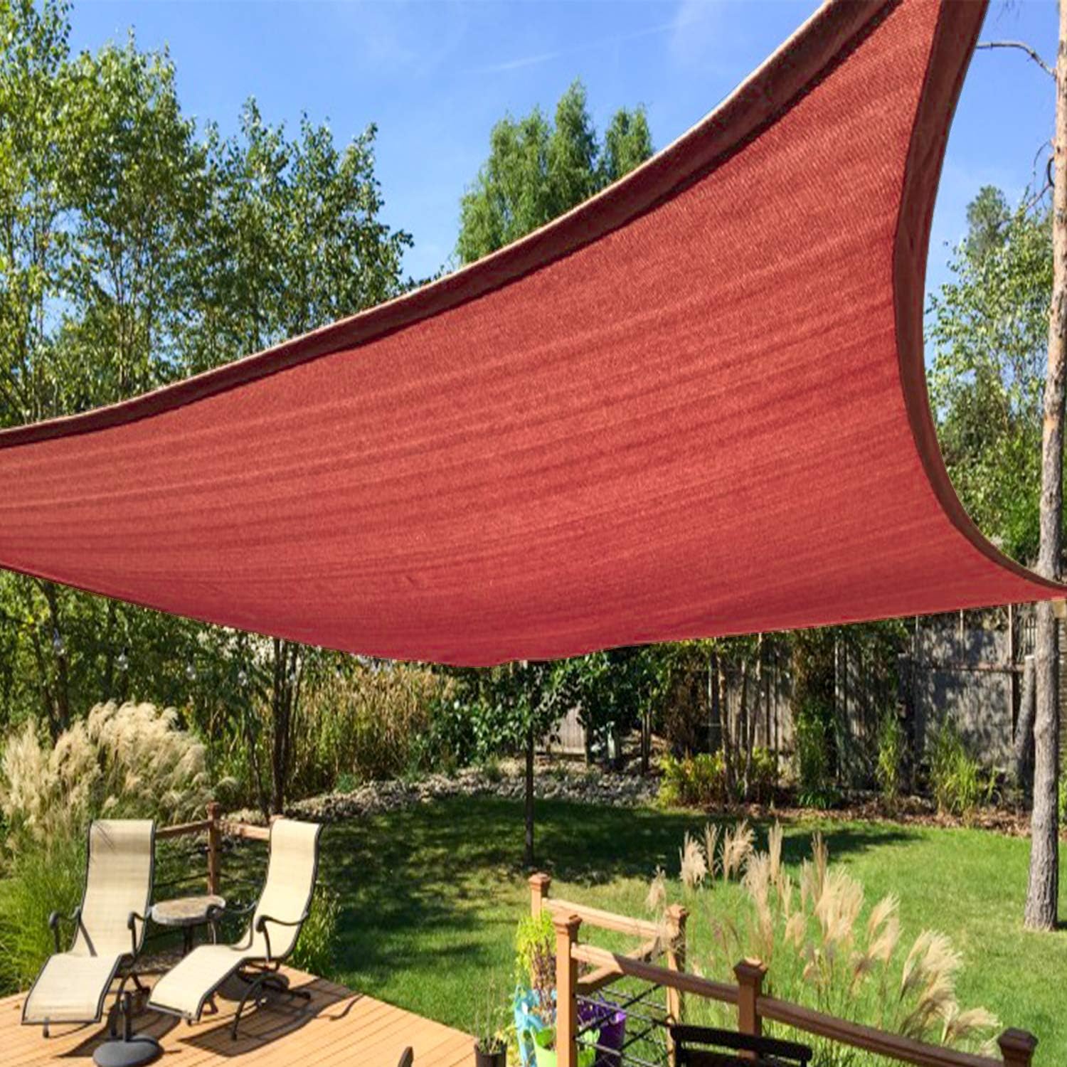 Amagenix Sun Shade Sails Canopy, Rust Red Rectangle Outdoor Shade ...