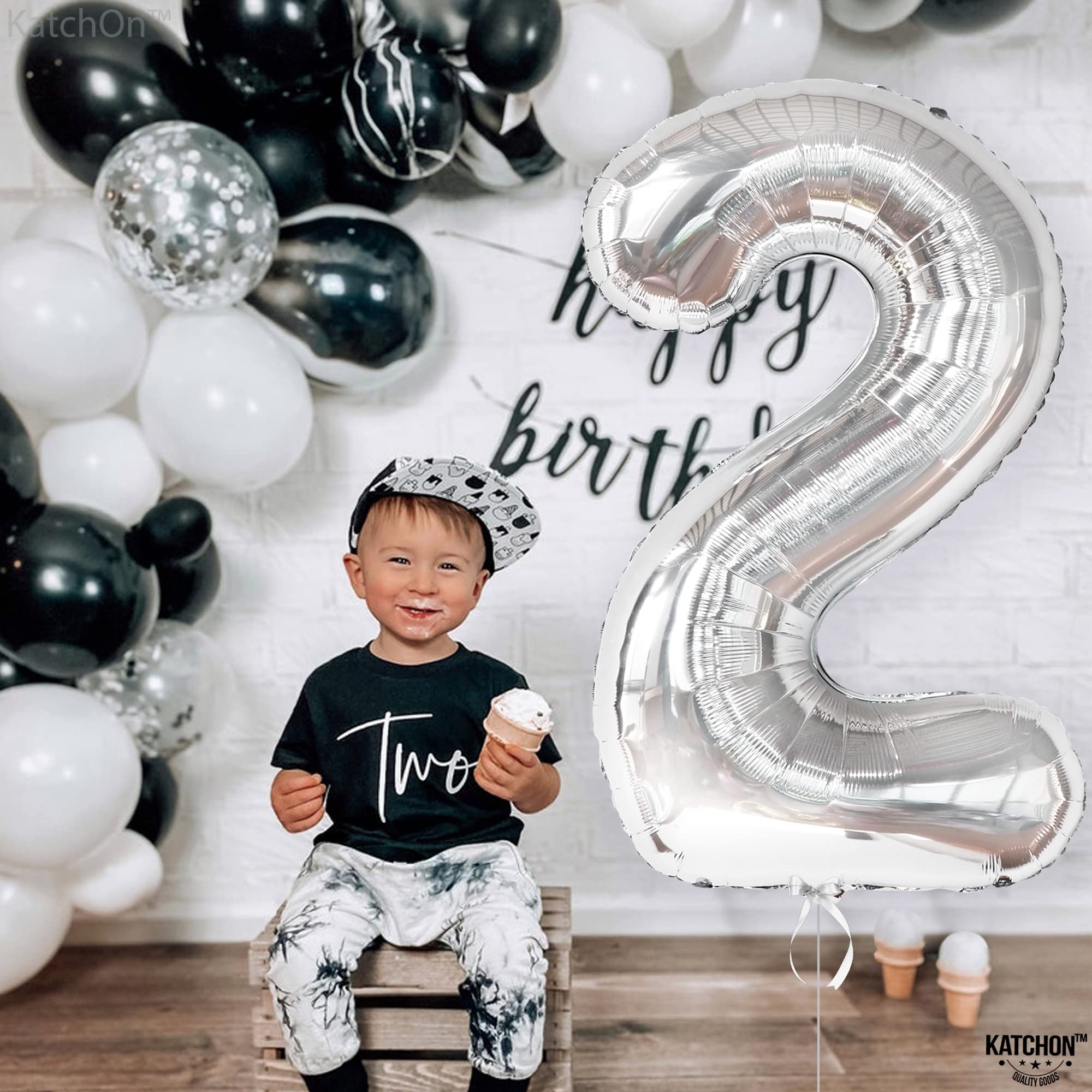 Snapklik.com : Big Silver Number 2 Balloon - 40 Inch Silver 2 Balloon ...