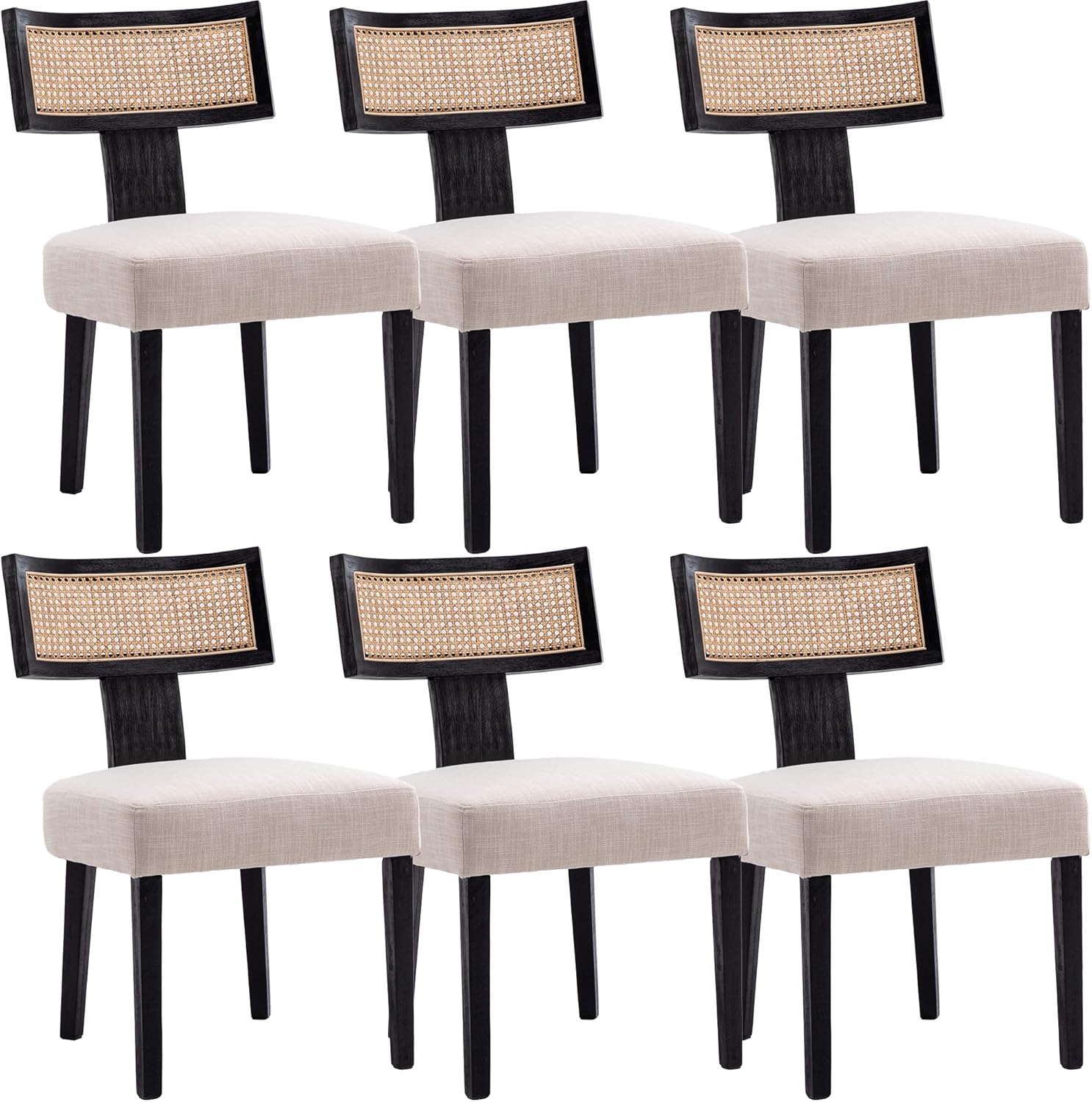 Amazon.com - RIVOVA Mid Century Modern Dining Chairs Set of 6 Rattan ...