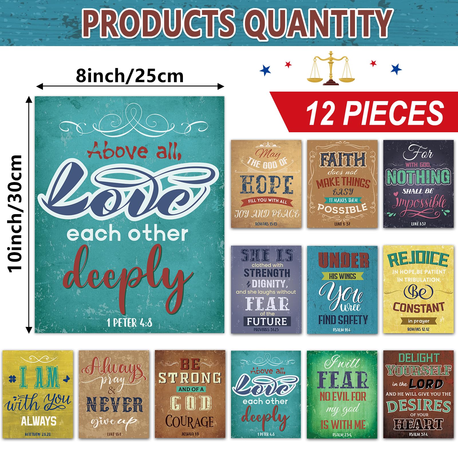 Snapklik.com : ZOIIWA 12 Pcs Bible Verse Posters For Classroom ...