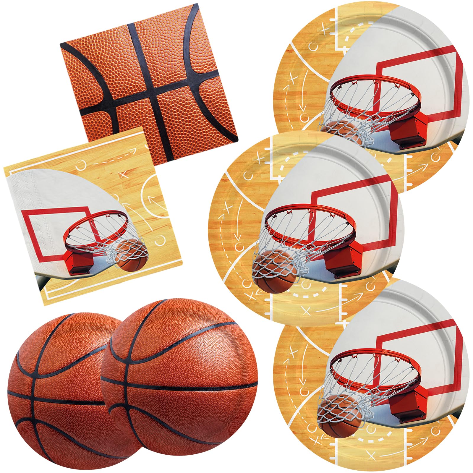 Amazon.com: Basketball Party Supplies Kit for 16,- Basketball Party ...