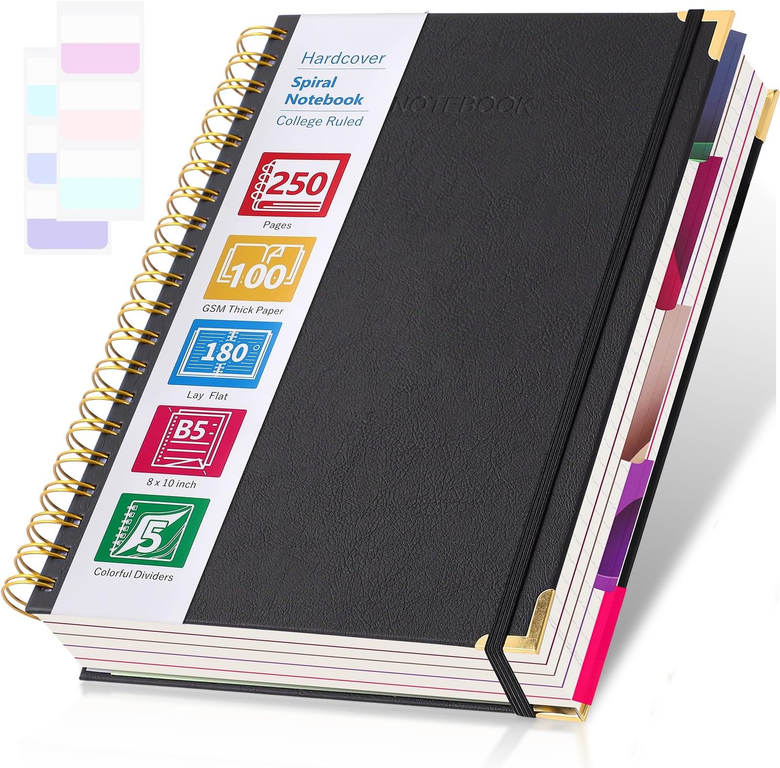Amazon.com : Spiral Notebook, Notebooks College Ruled, 5 Subject ...