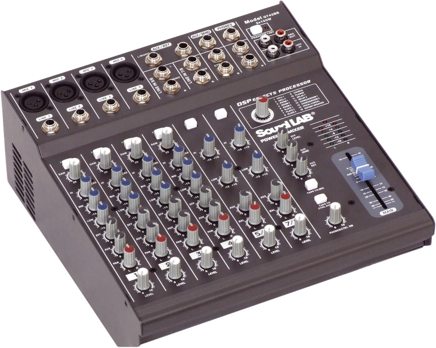 Soundlab High Quality 200W Stereo Flatbed Mixer Amplifier : Amazon.co ...