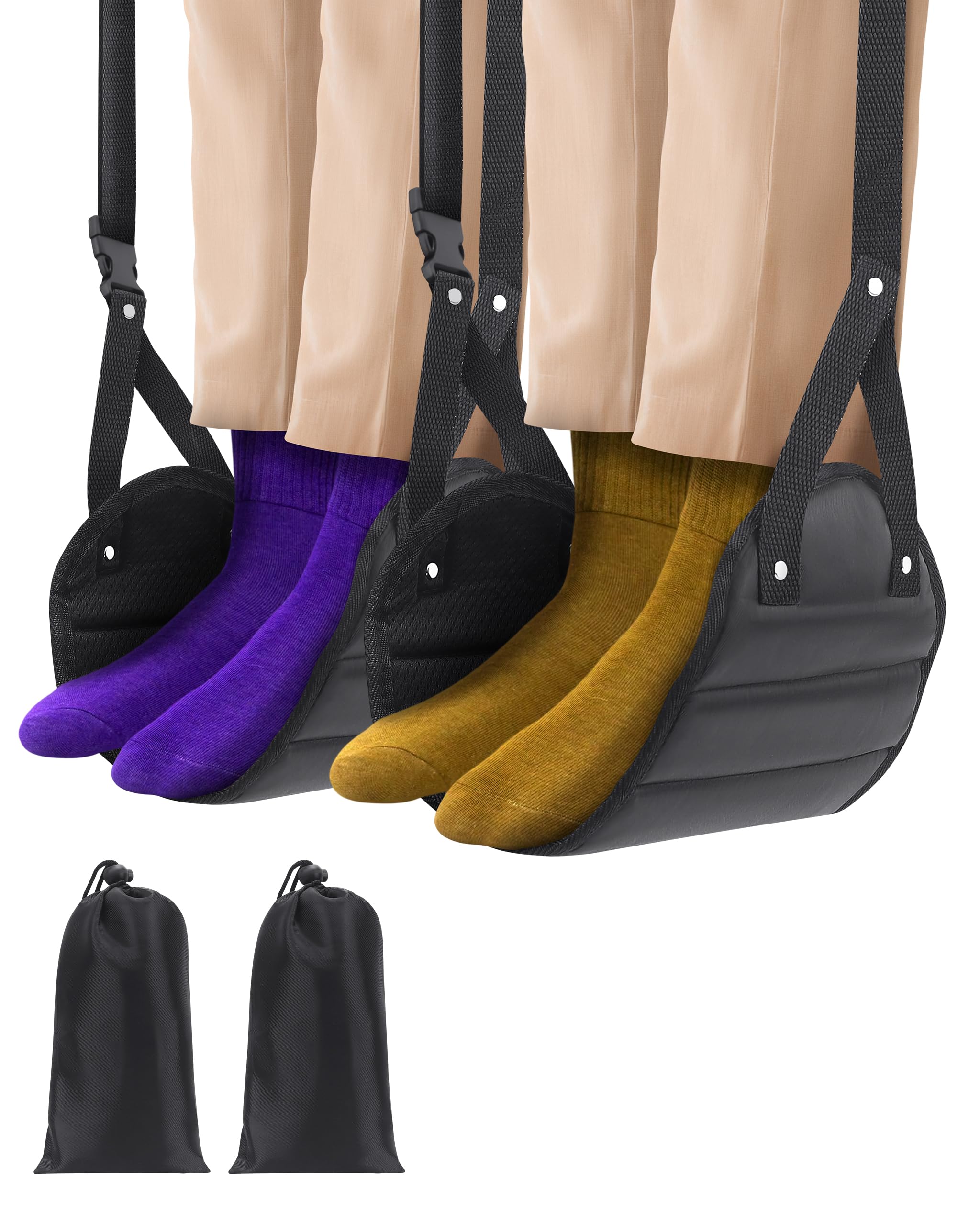 Amazon.com: 2-Pack Airplane Foot Hammock, Airplane Foot Rest for Travel ...