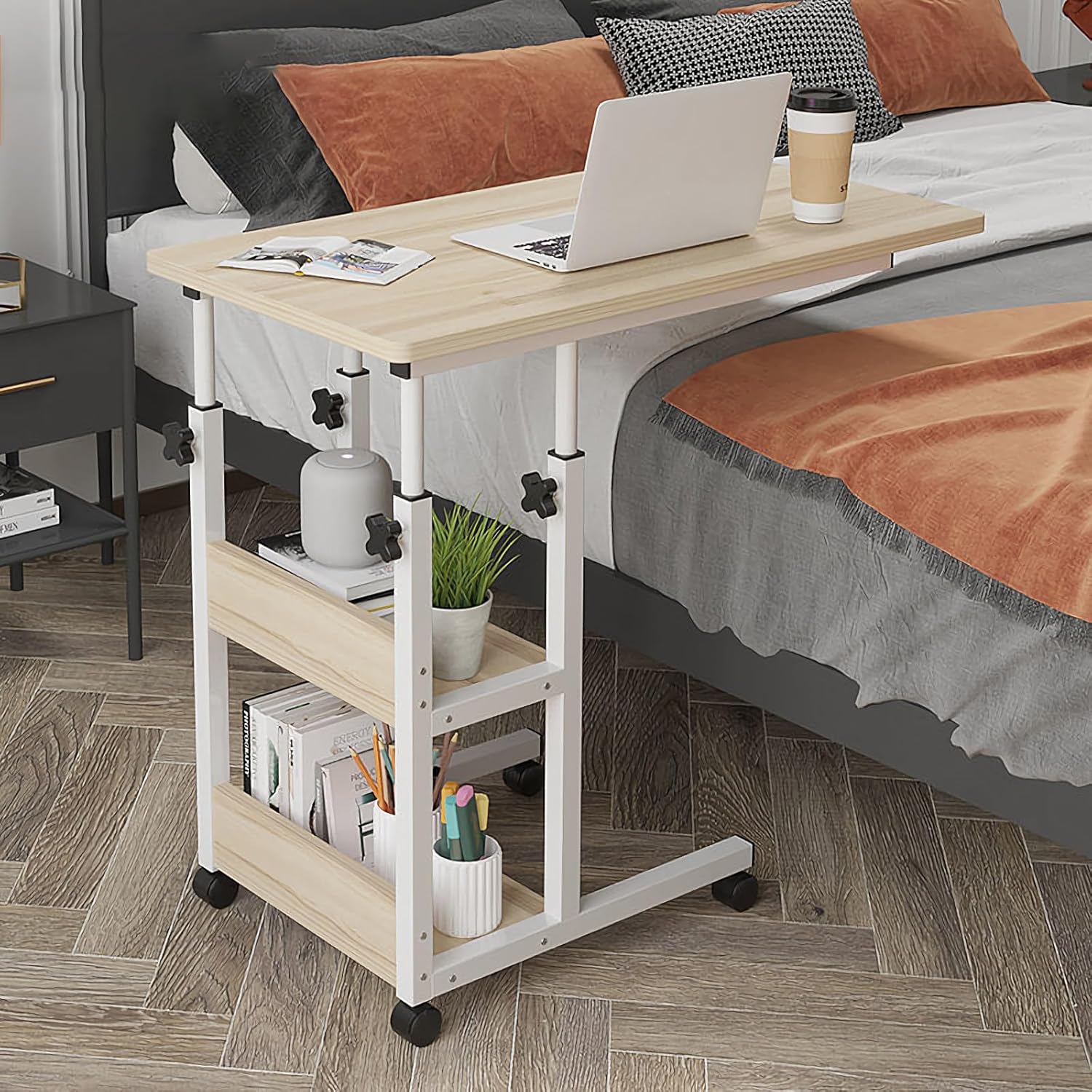Amazon.com: GLDDFDG Bedside Desk, Over Bed Tables, Adjustable Tray ...